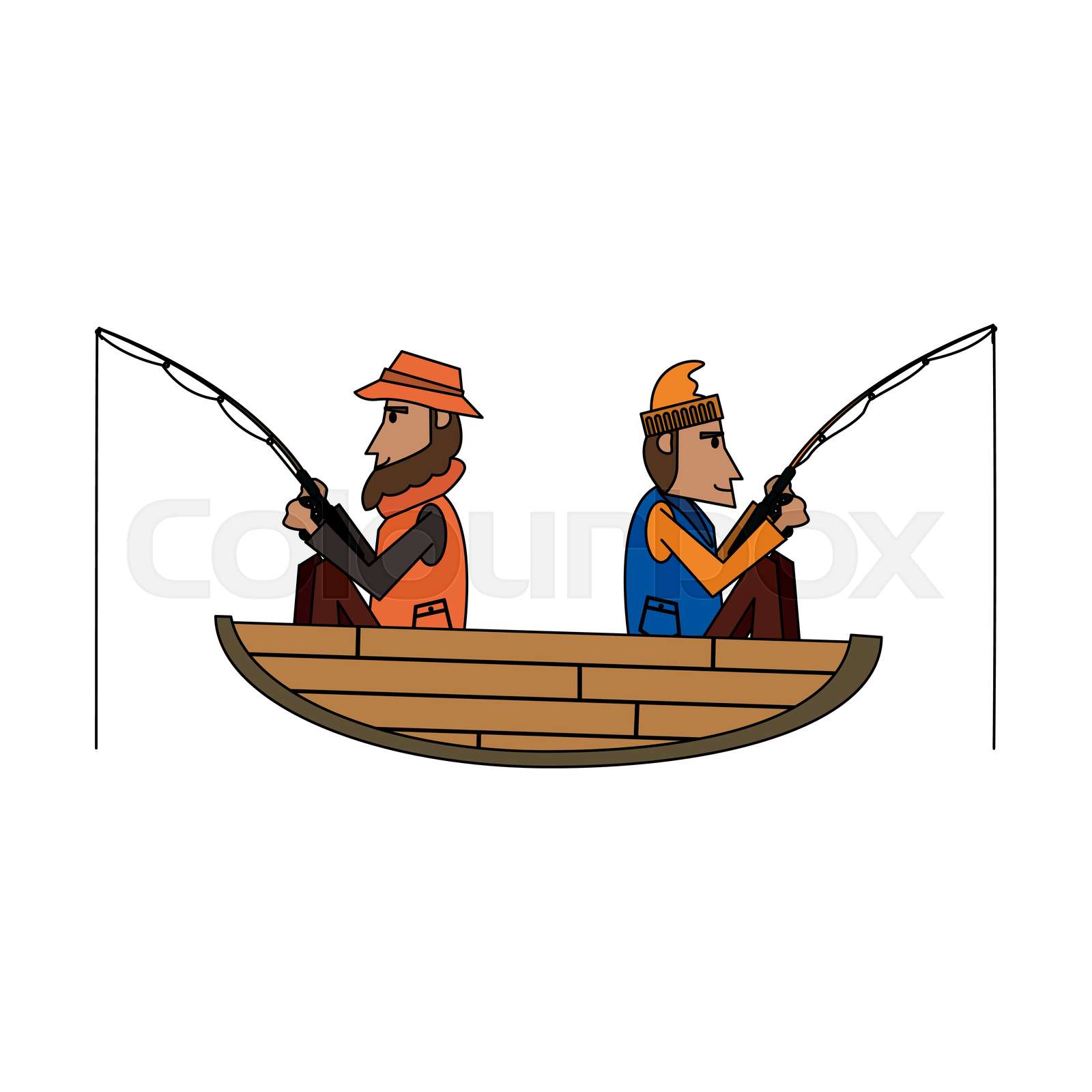 fisherman on boat icon image | Stock vector | Colourbox