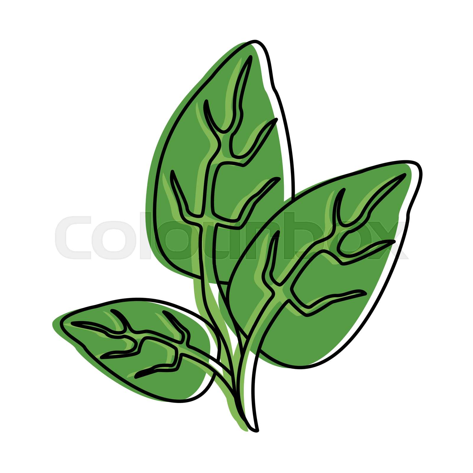 leaves with stem icon image | Stock vector | Colourbox