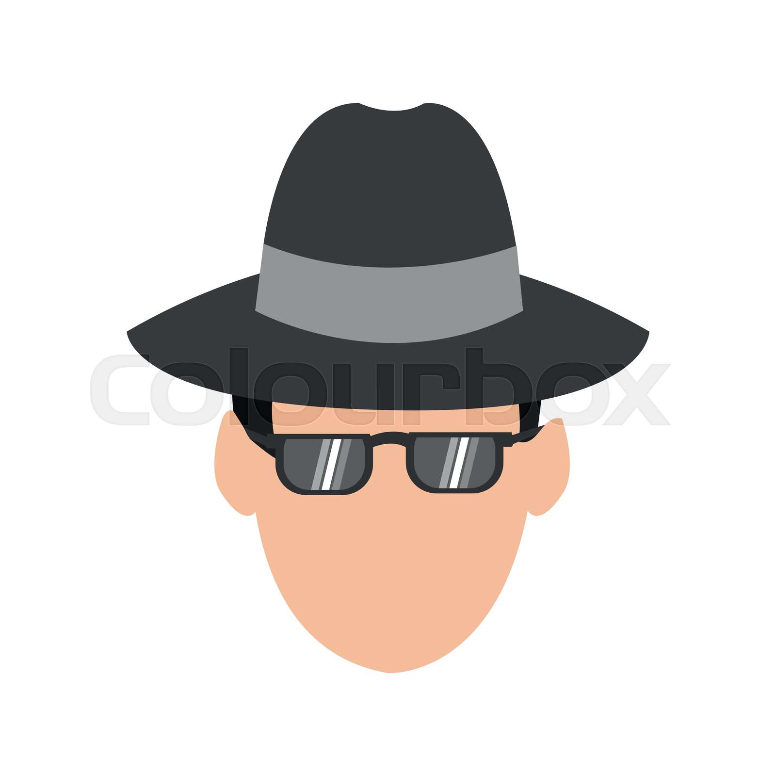 suspicious man or criminal with hat and sunglasses icon image | Stock ...