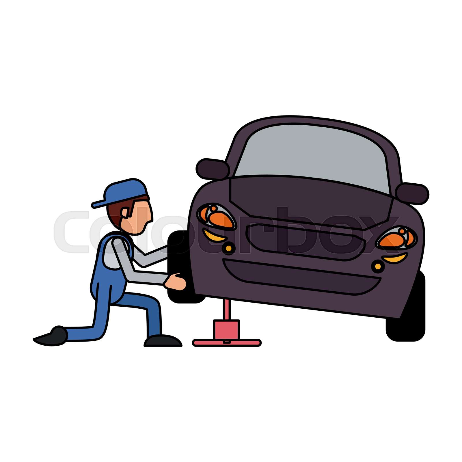 worker car workshop icon image | Stock vector | Colourbox