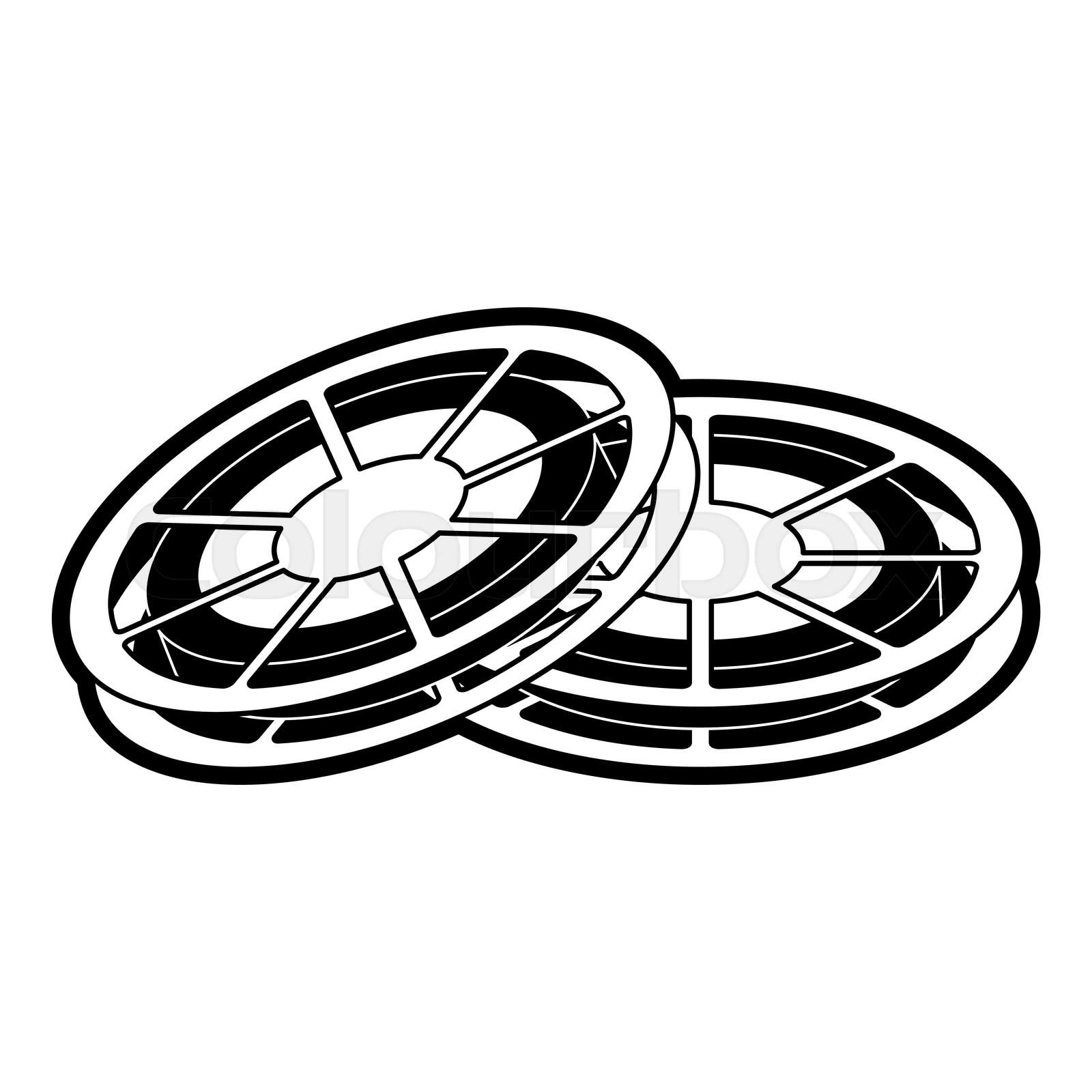 two tape reels icon image | Stock vector | Colourbox