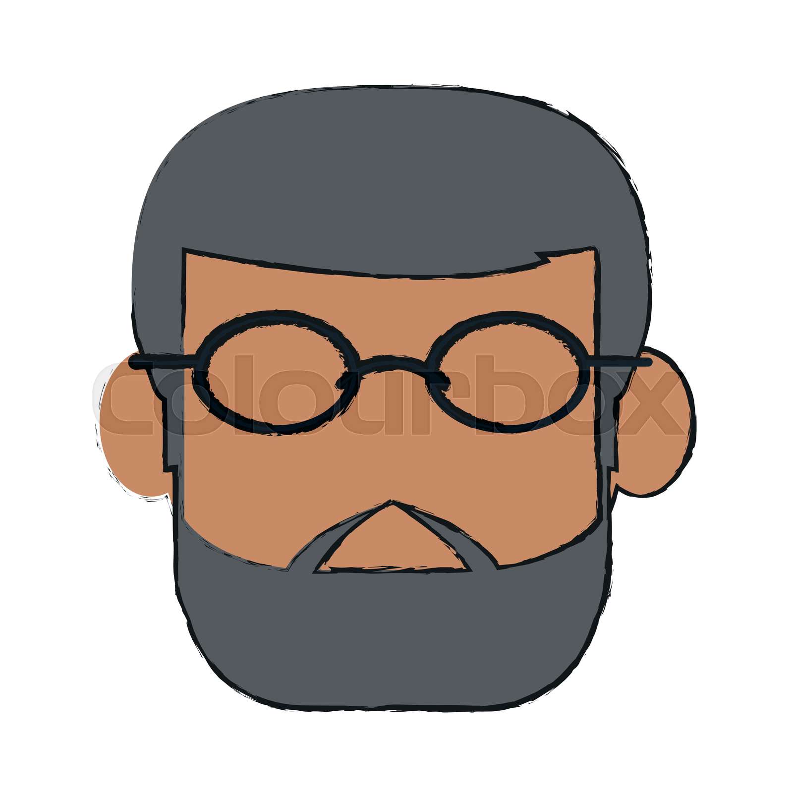 Old man face cartoon | Stock vector | Colourbox