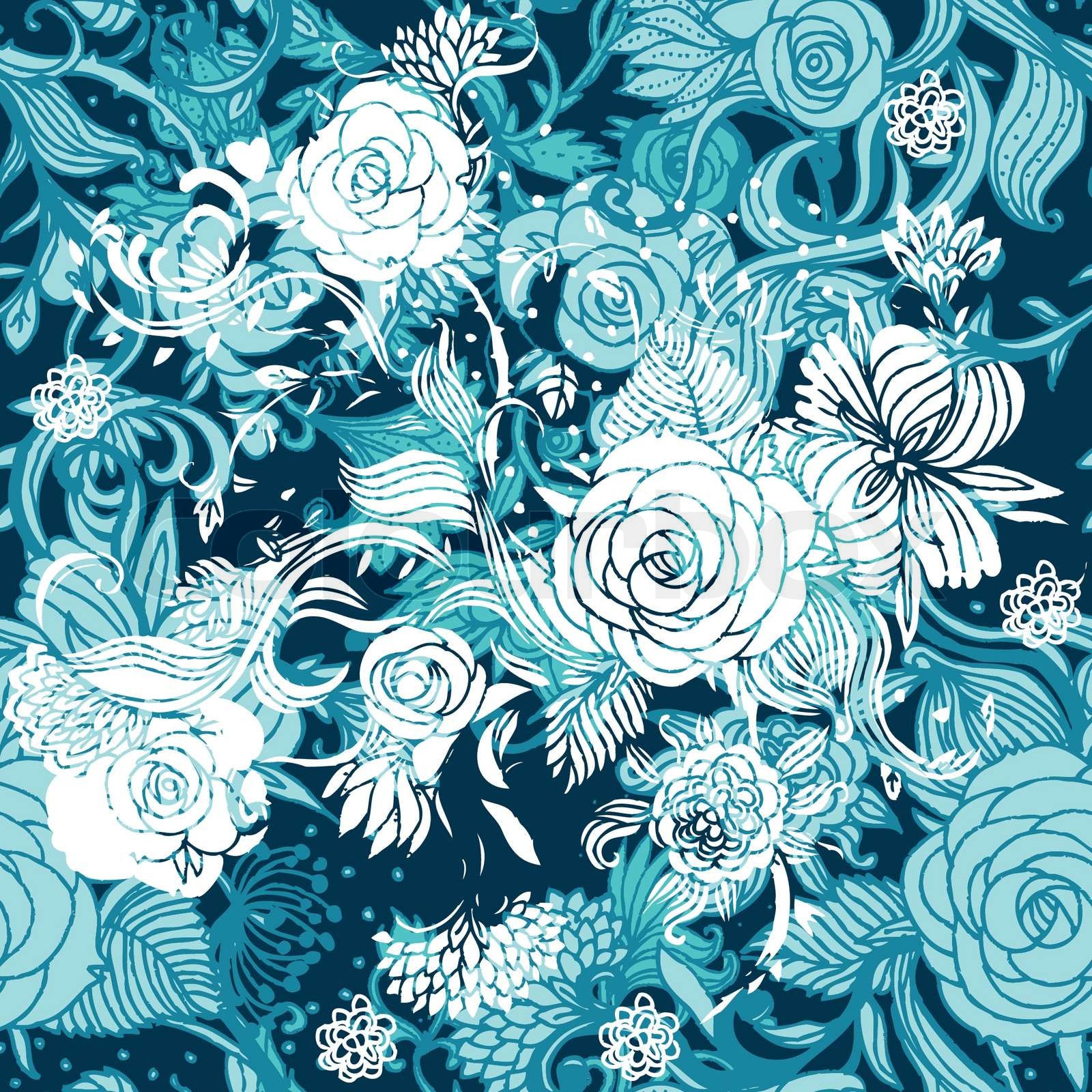 Turquoise Flower Wallpaper
