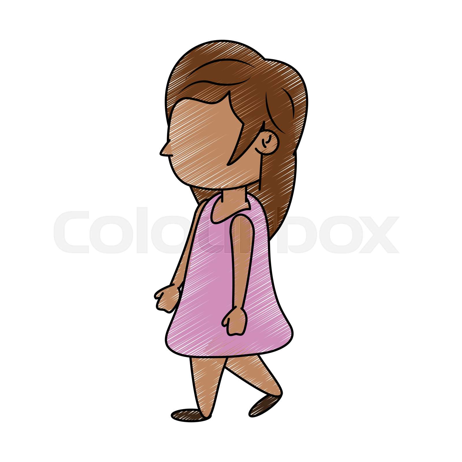 Little girl cartoon | Stock vector | Colourbox