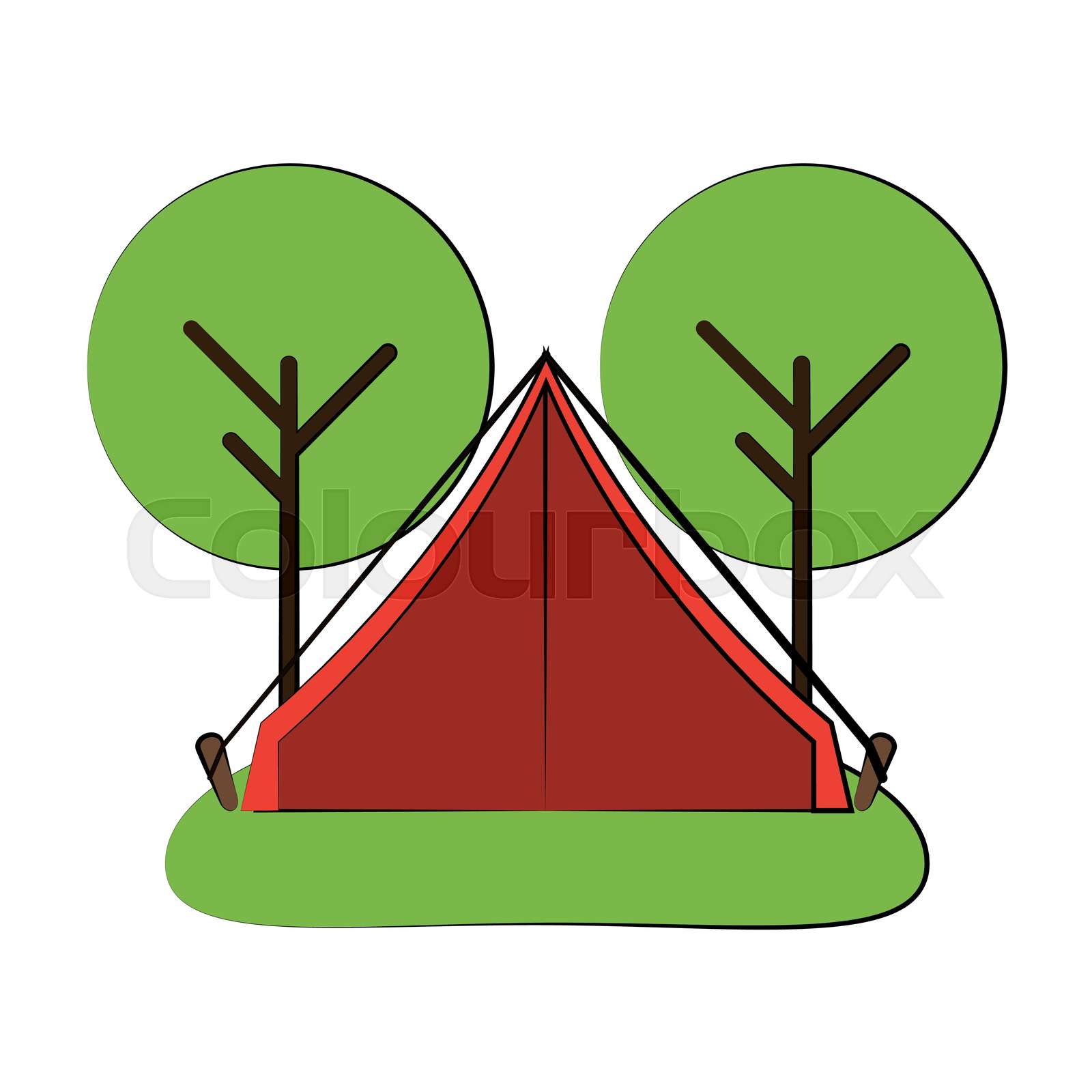 Red Camping Tent Clipart