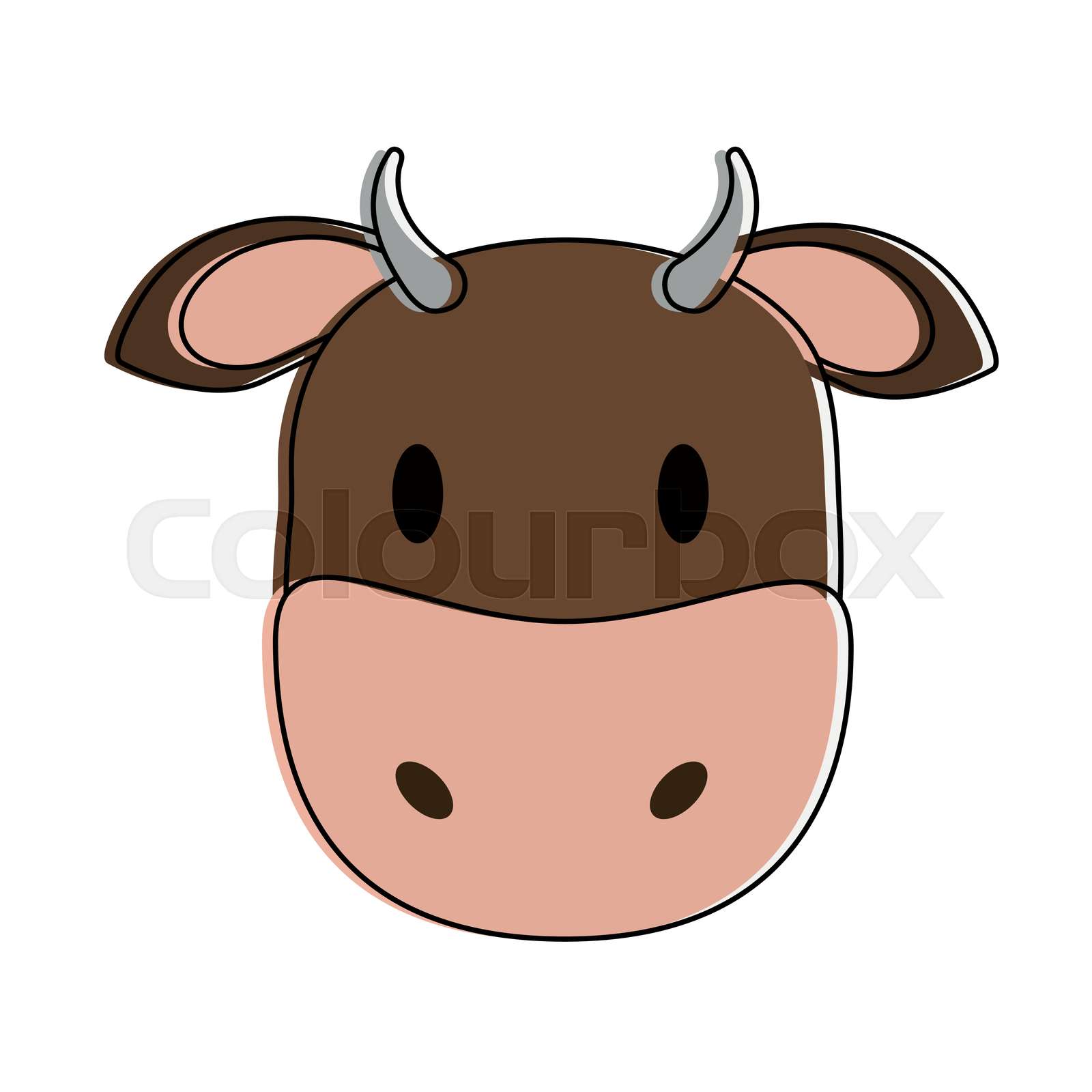 cow or bull animal face cartoon icon image | Stock vector | Colourbox
