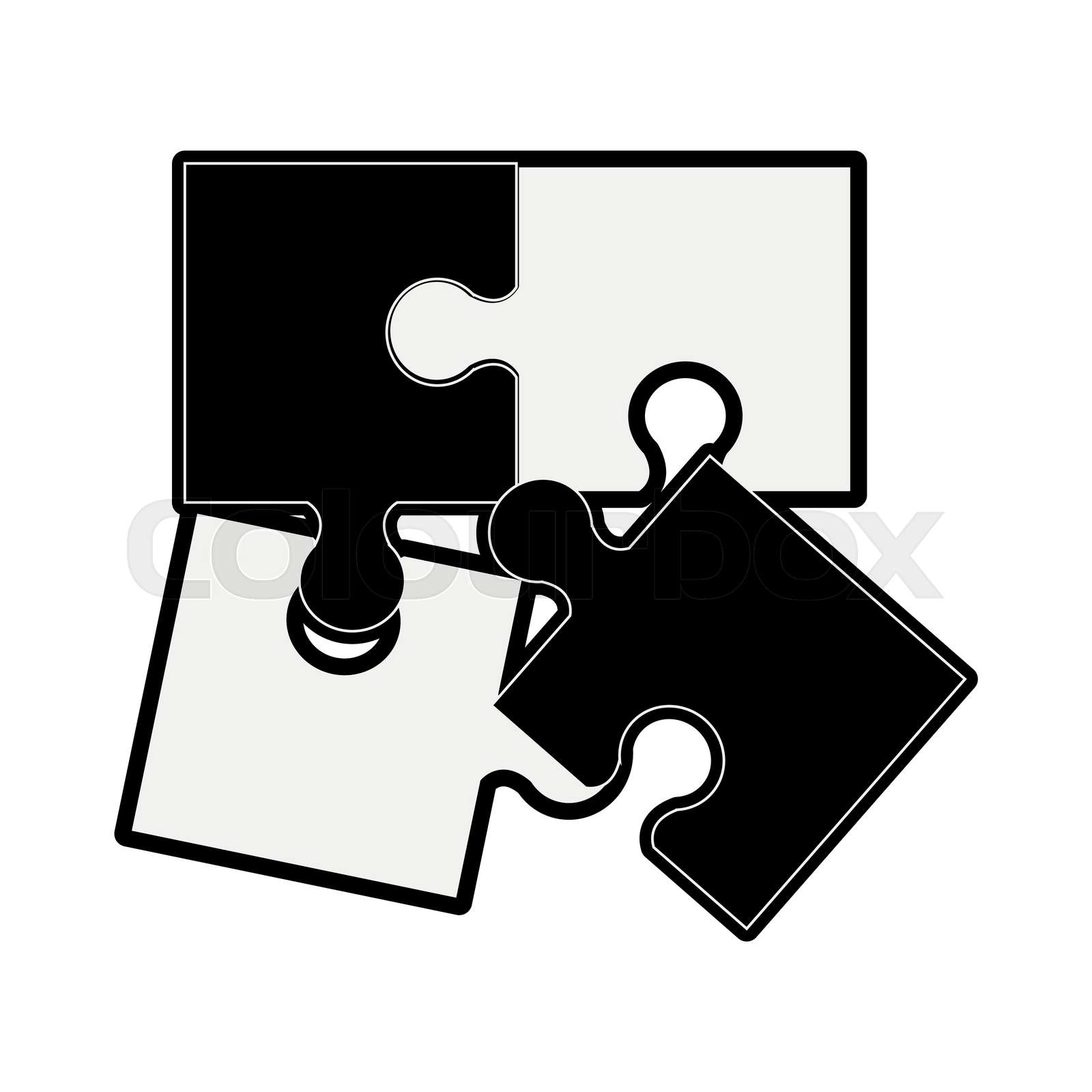 puzzle pieces separated icon image | Stock vector | Colourbox