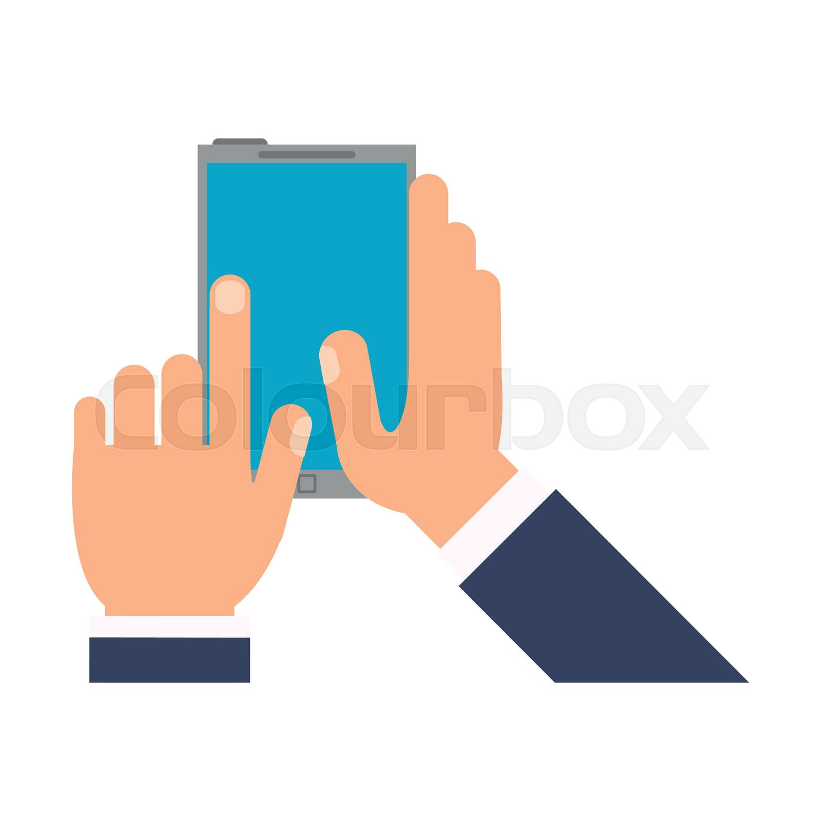 hands holding cellphone icon image | Stock vector | Colourbox