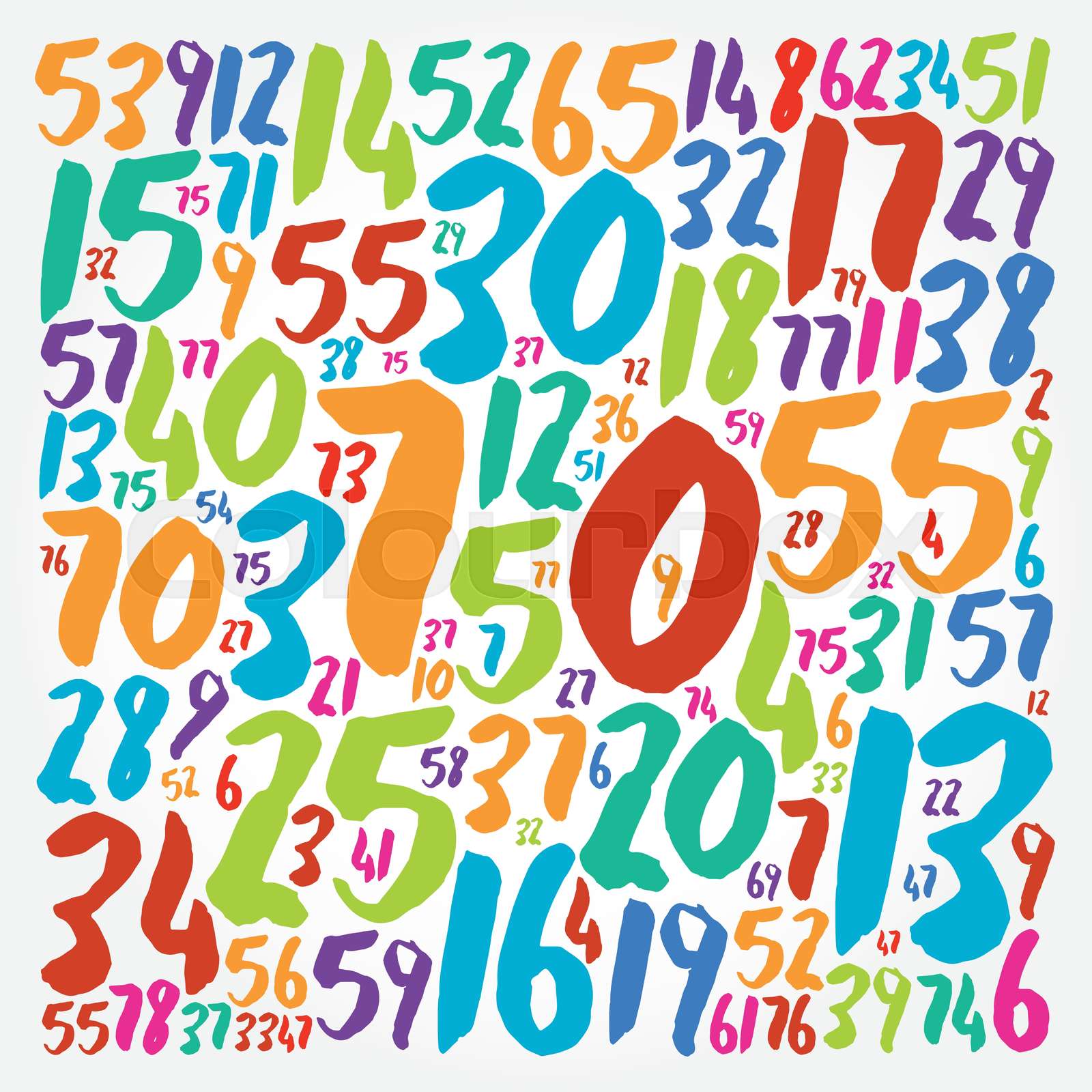 Numbers text cloud collage, concept | Stock vector | Colourbox