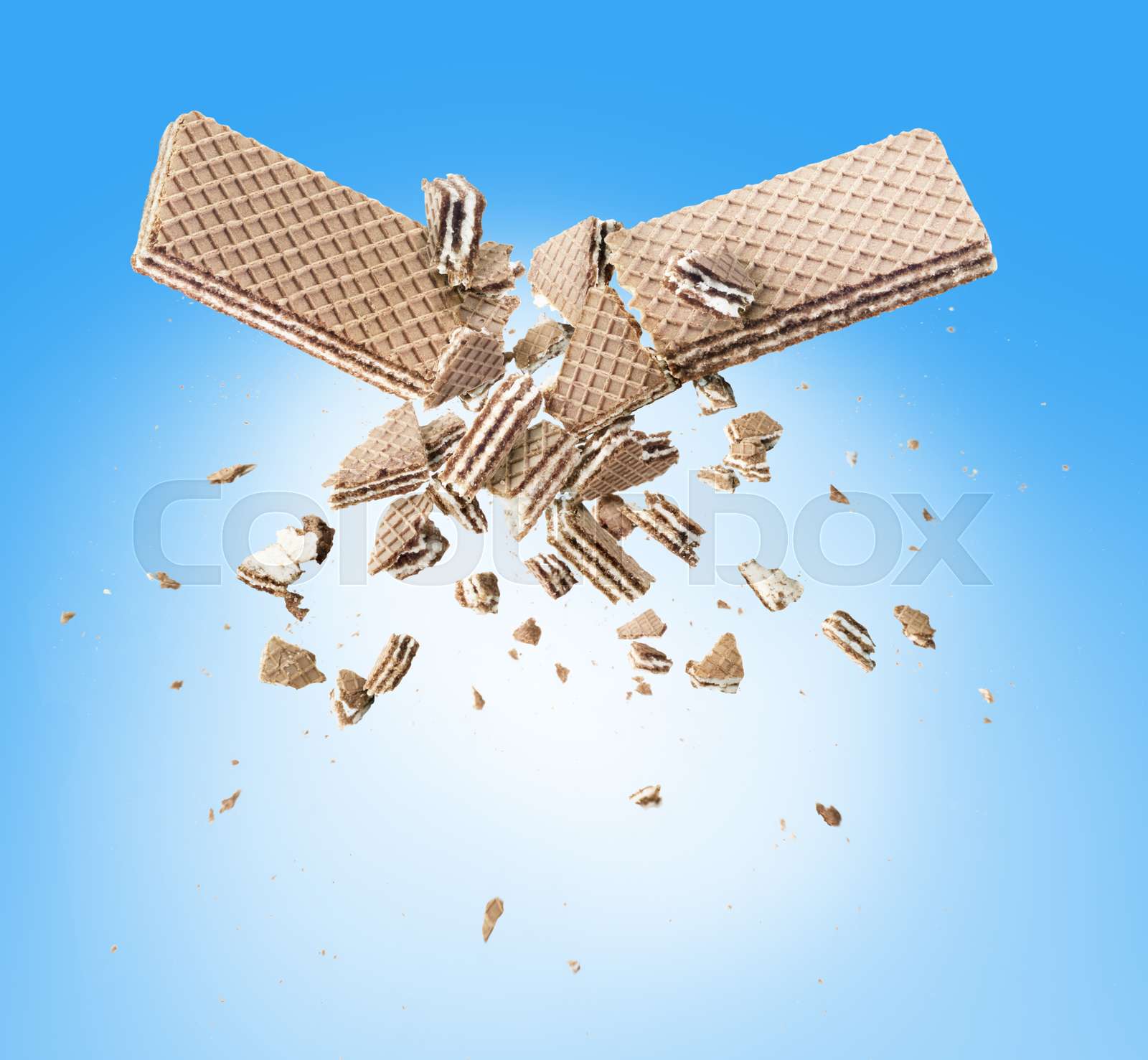 Exploding waffles | Stock image | Colourbox