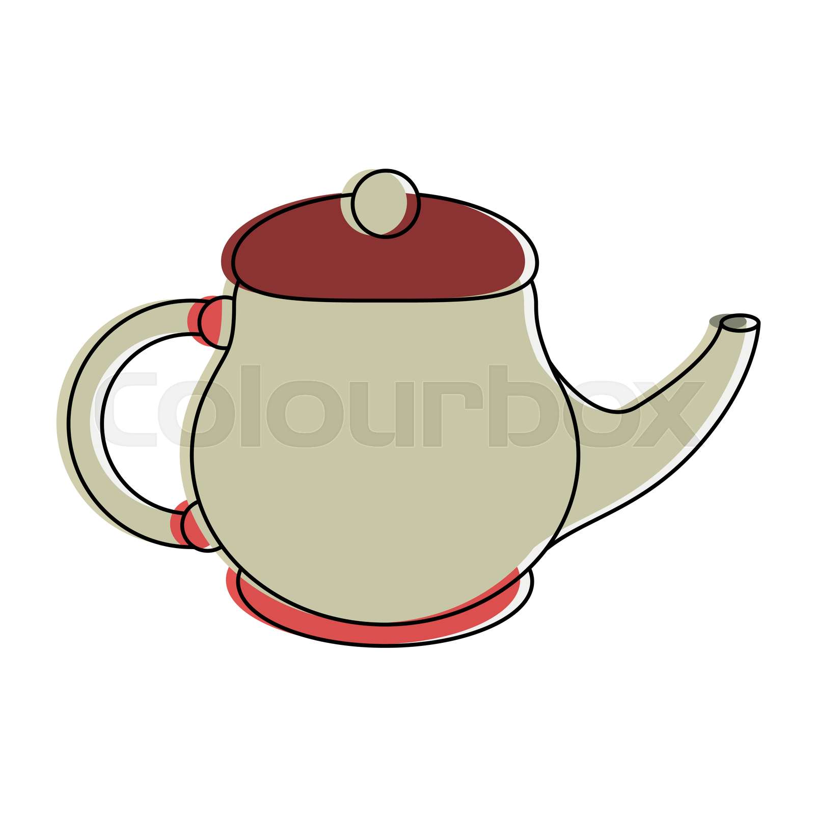 Porcelain tea jug | Stock vector | Colourbox