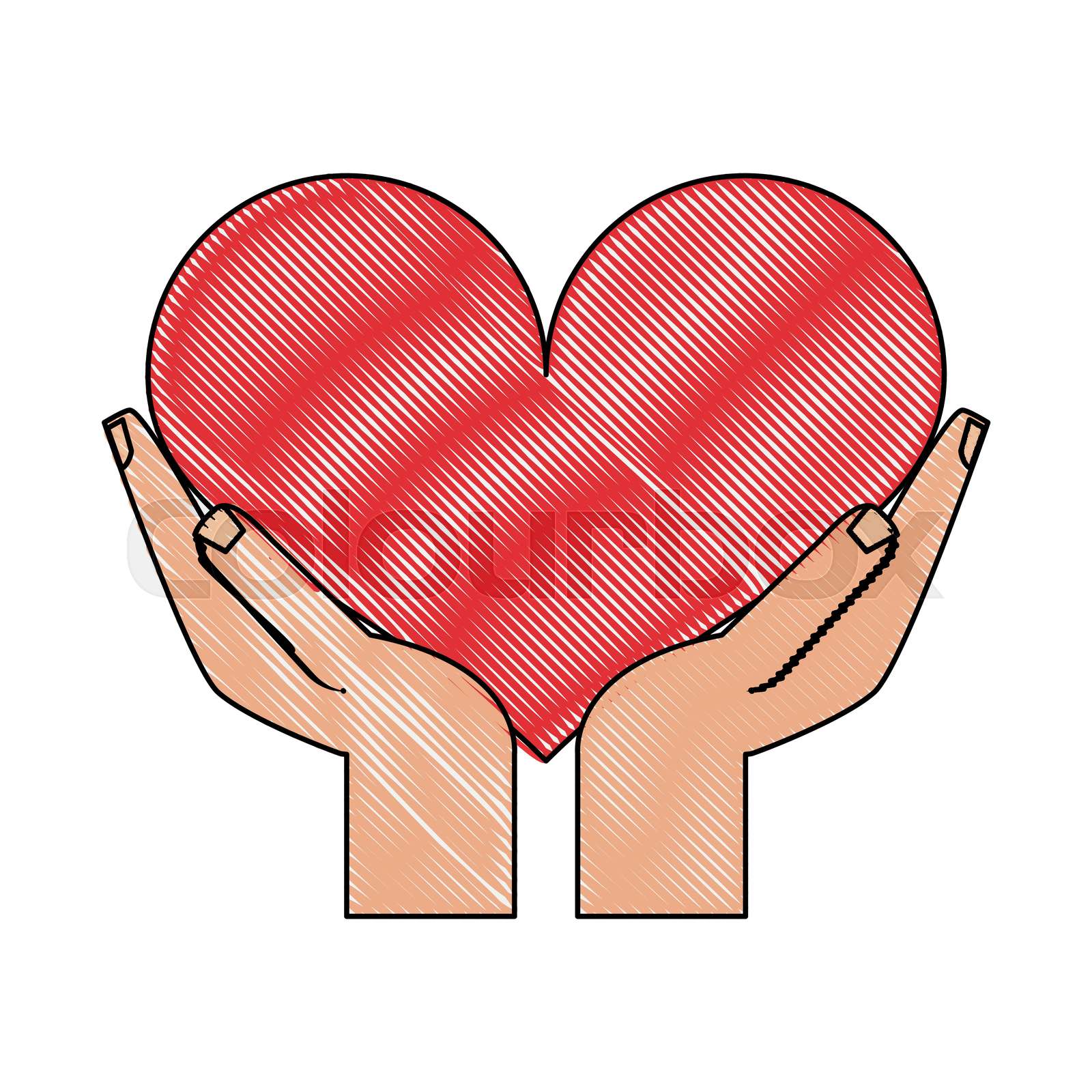 symbol, hjerte, forsikret | Stock vektor | Colourbox