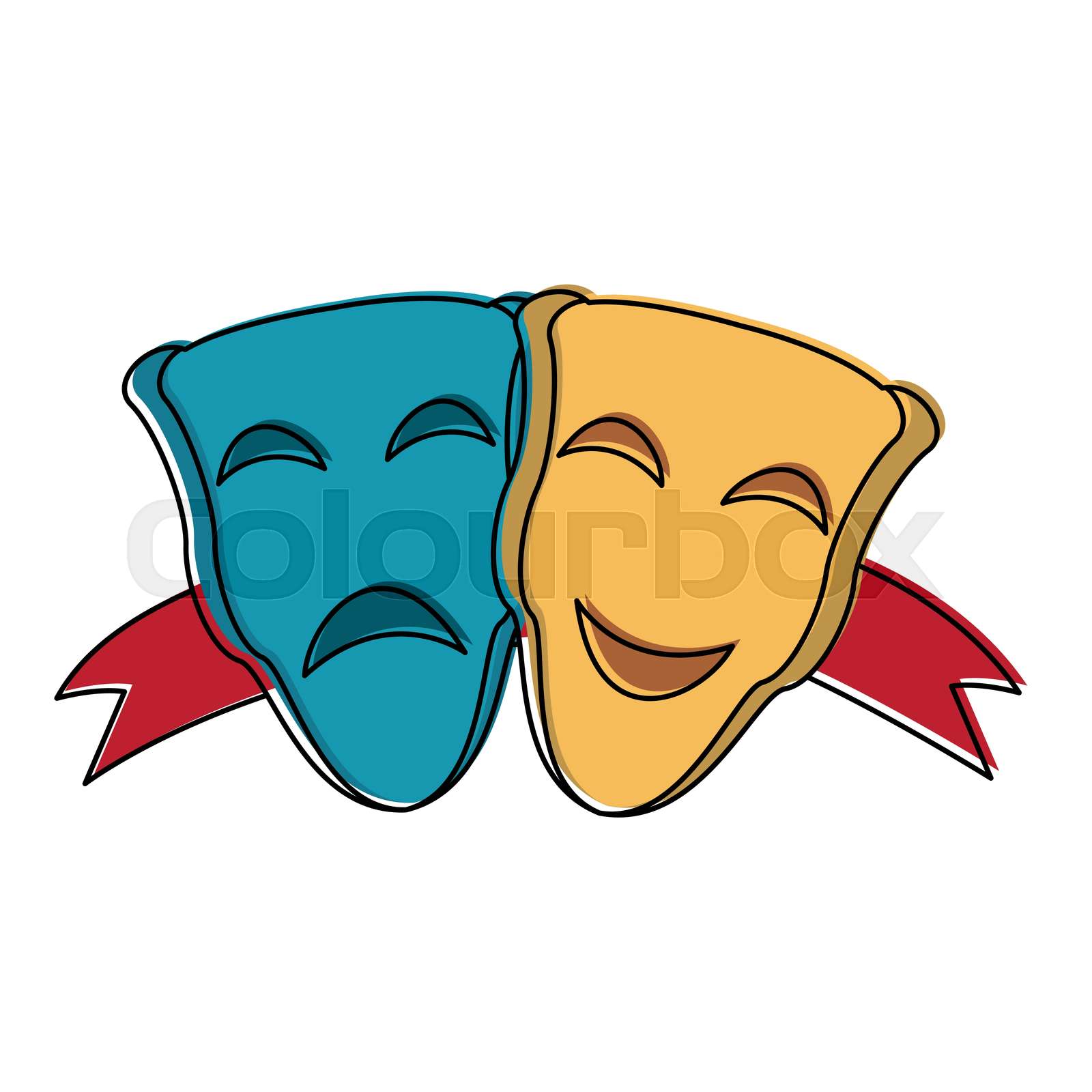 Theater masks symbol | Stock vector | Colourbox