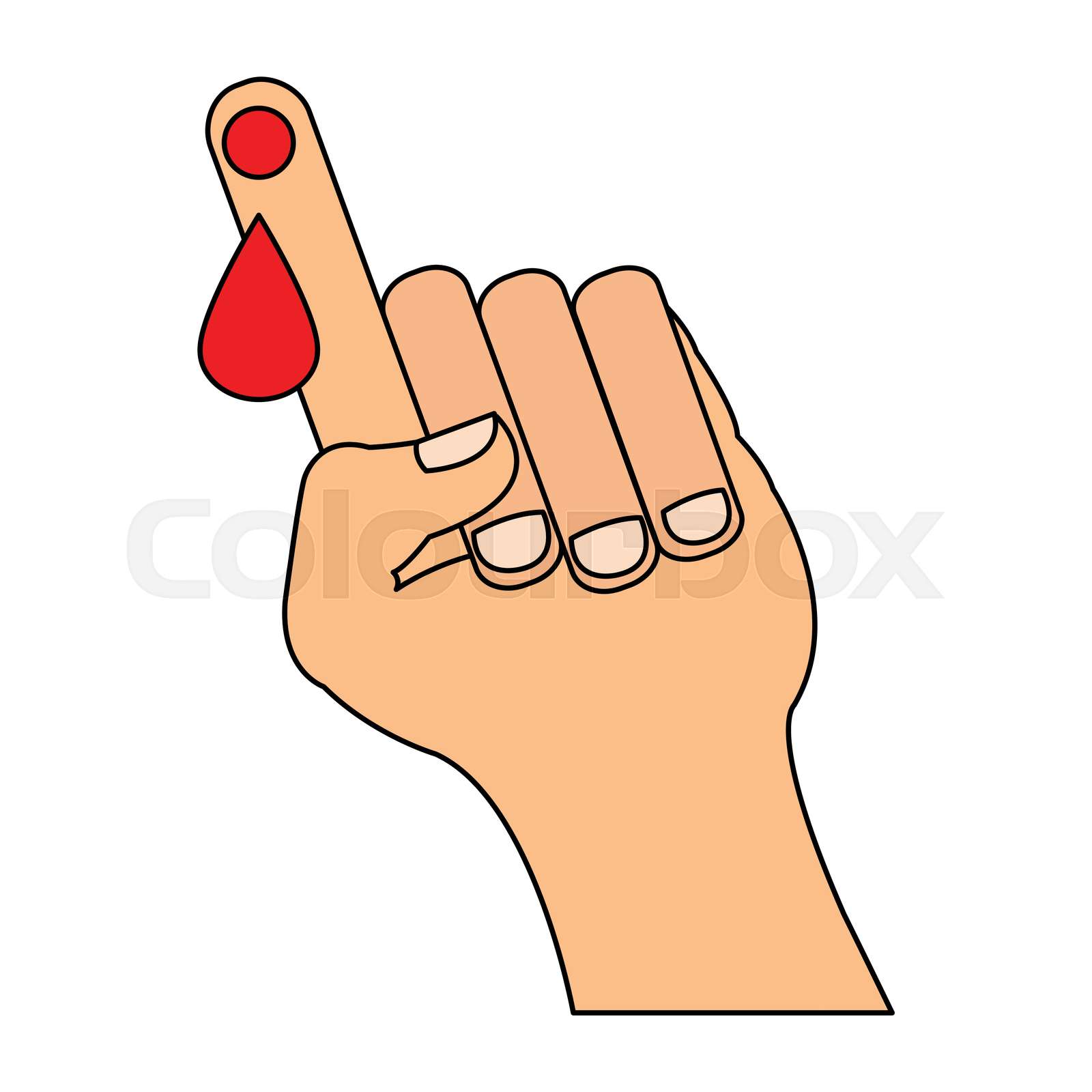 Human finger pricked | Stock vector | Colourbox