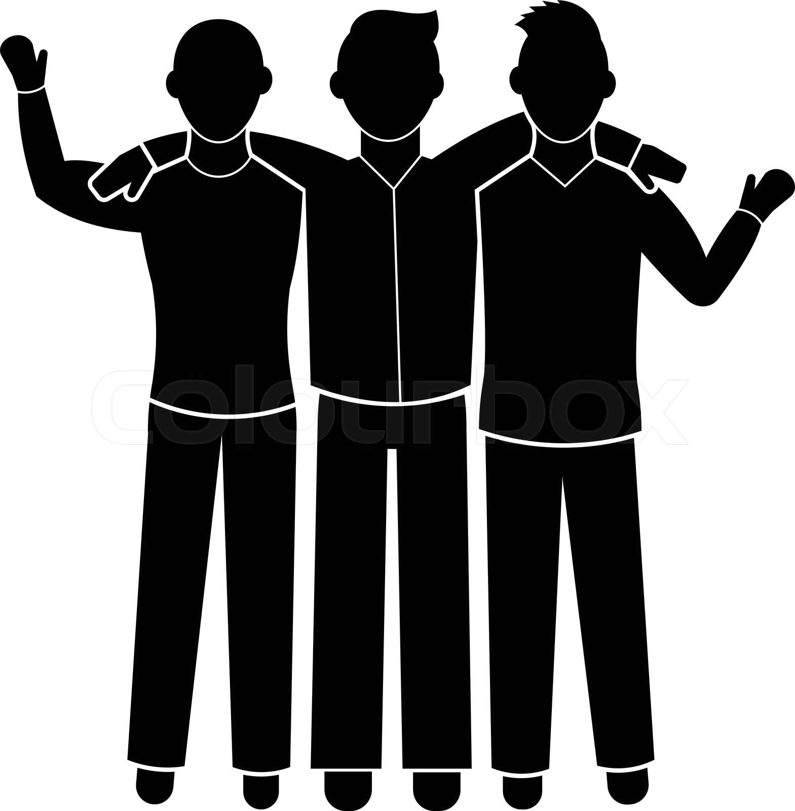 Three friend brotherhood icon, simple style | Stock vector | Colourbox