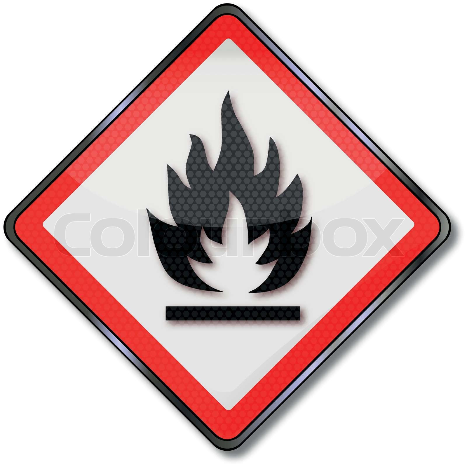 Road sign of dangerous open flame | Stock vector | Colourbox