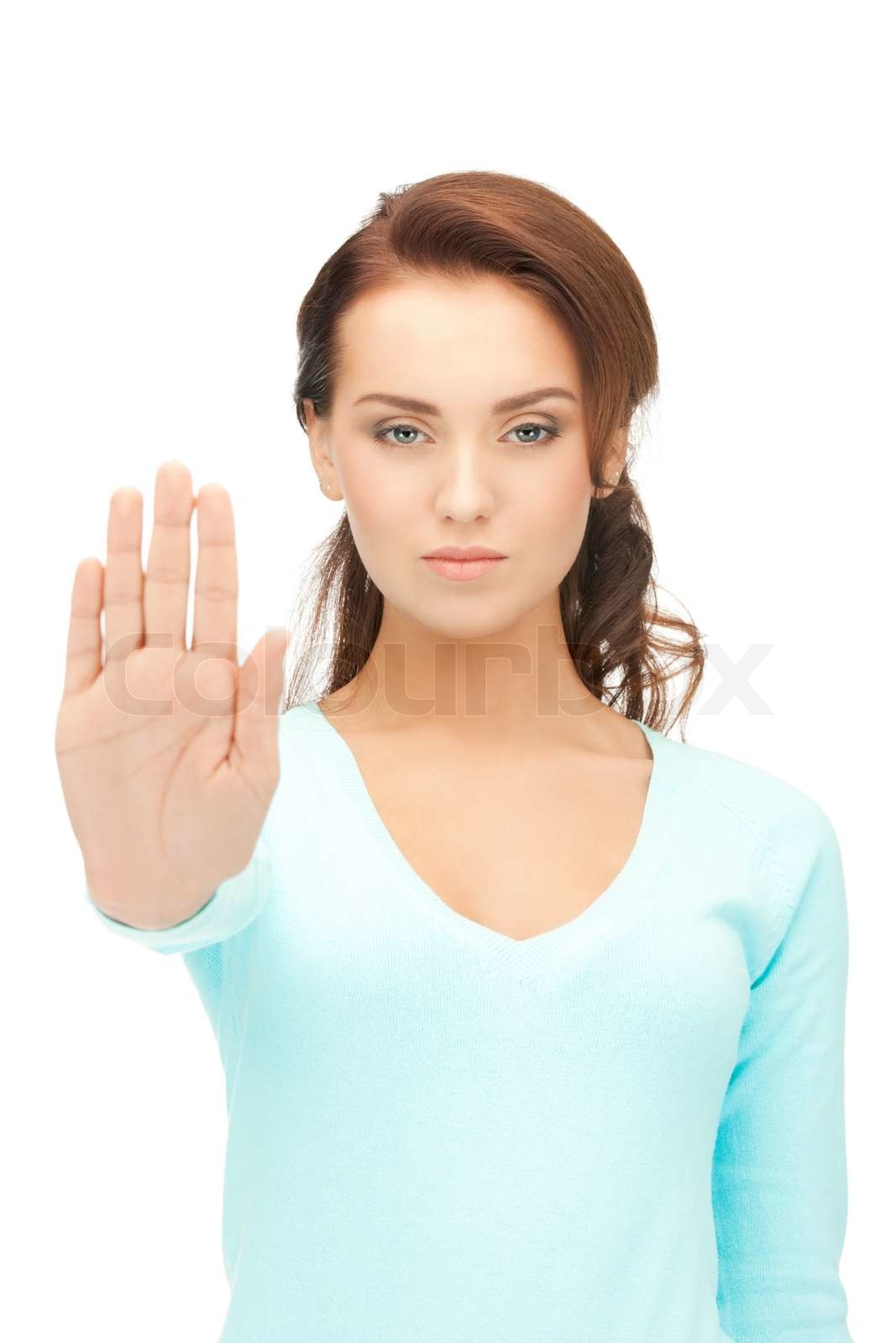 woman making stop gesture | Stock image | Colourbox