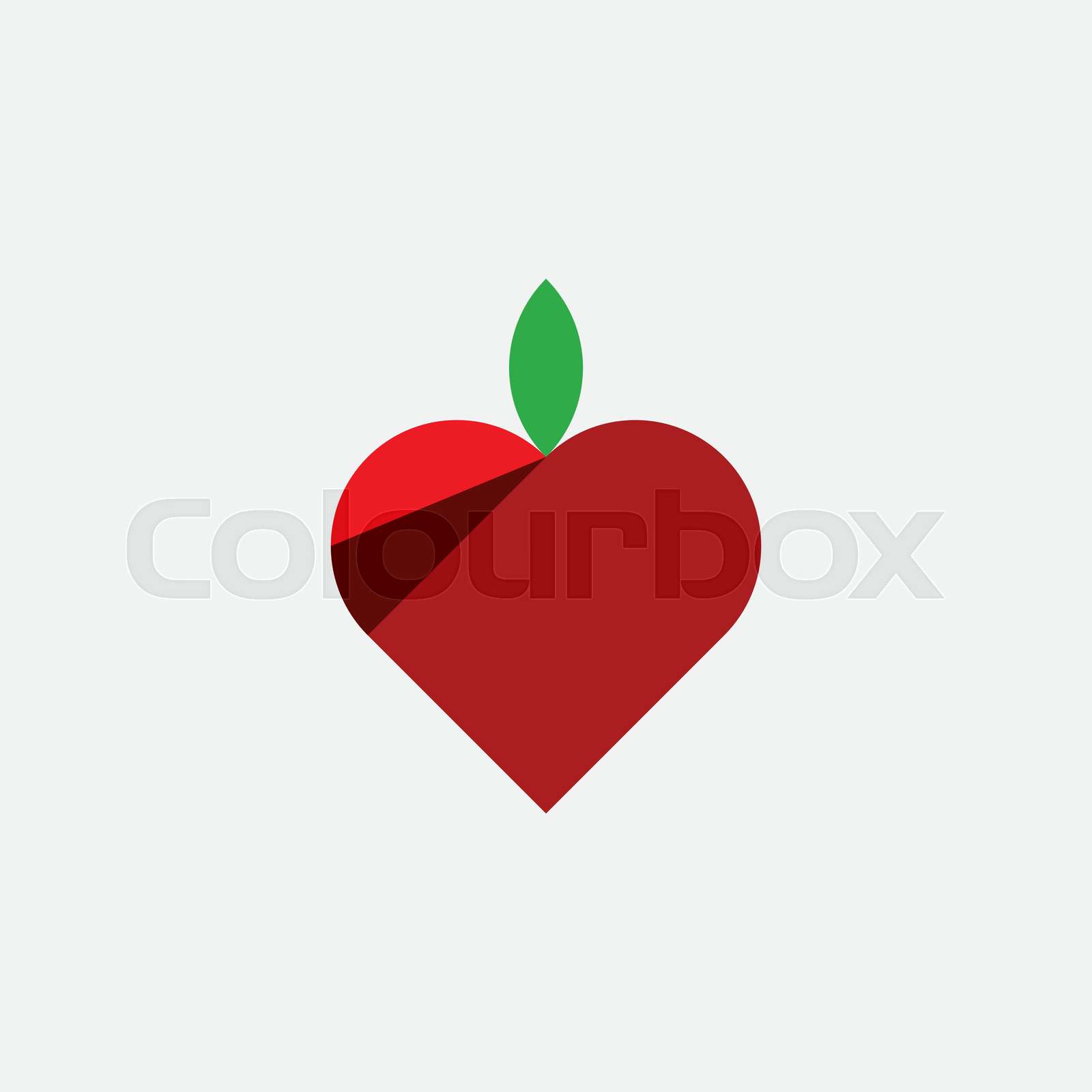 heart shape apple logo icon symbol element | Stock vector | Colourbox