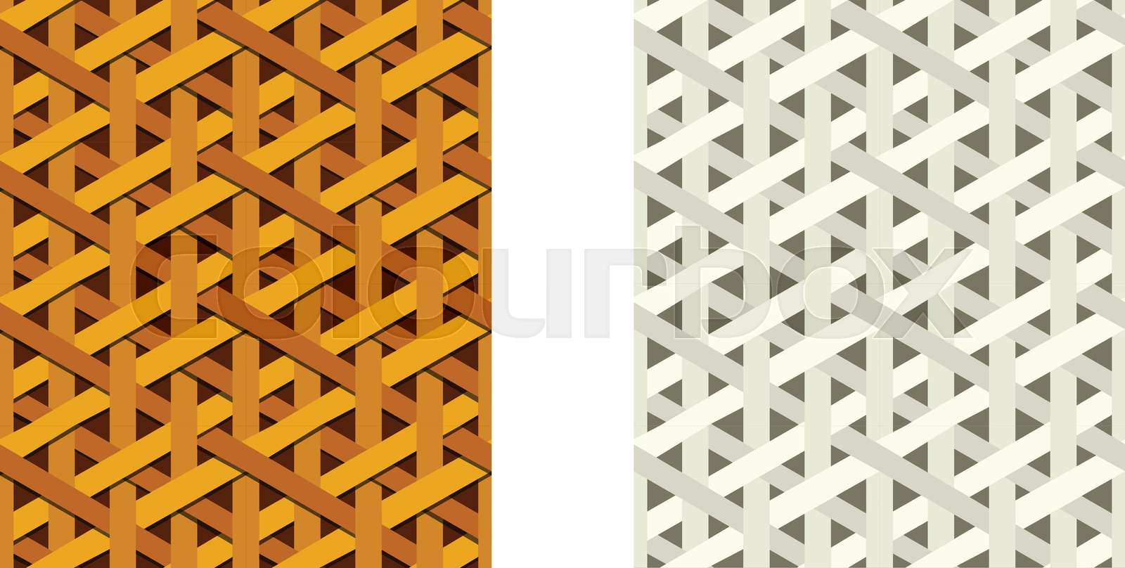 Seamless weave rattan pattern, flat vector art | Stock vector | Colourbox
