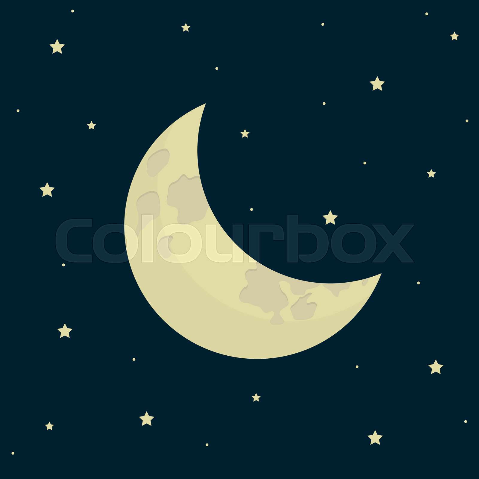 moon, half, night | Stock vector | Colourbox