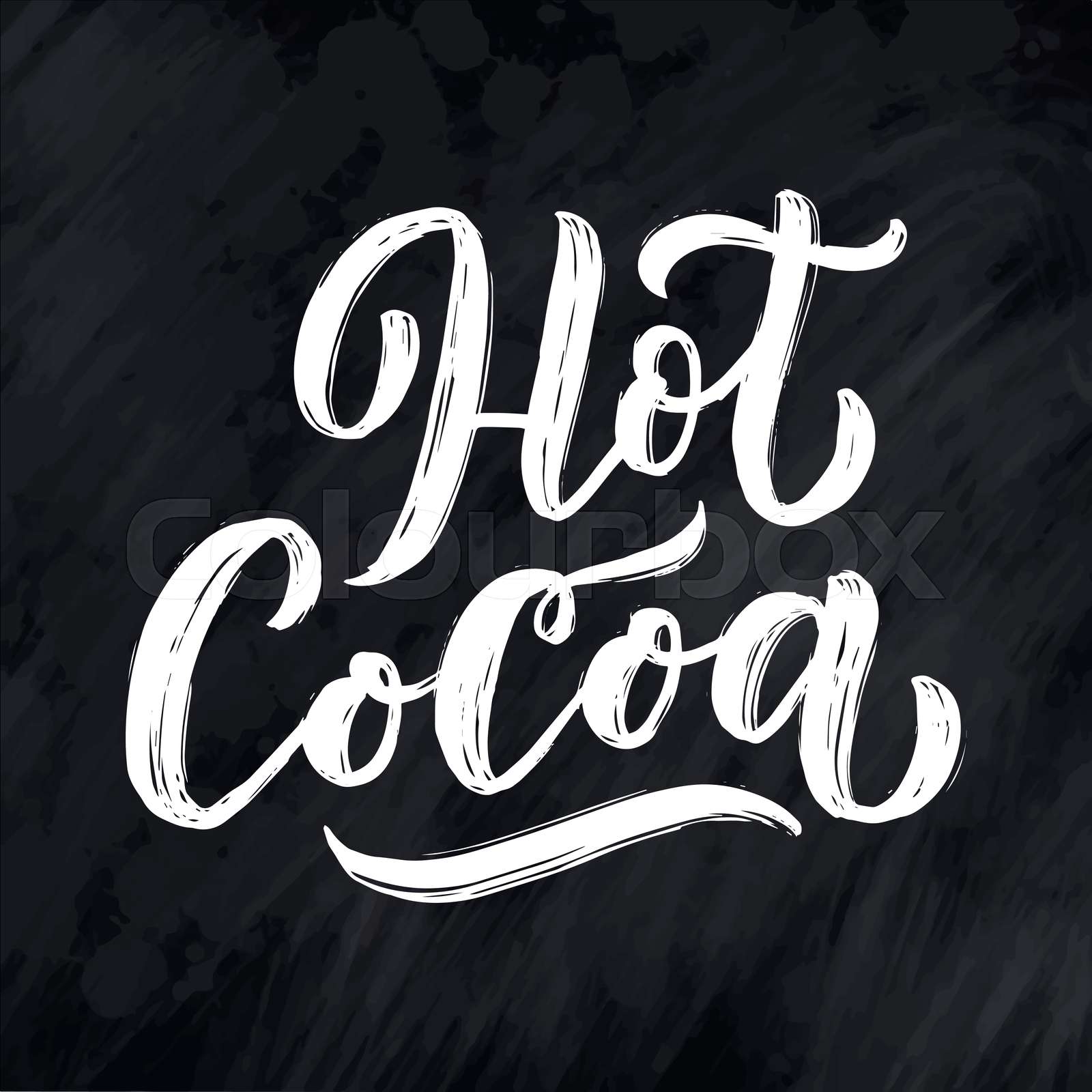 Hot cocoa hand lettering composition. Hand drawn quote for Christmas ...