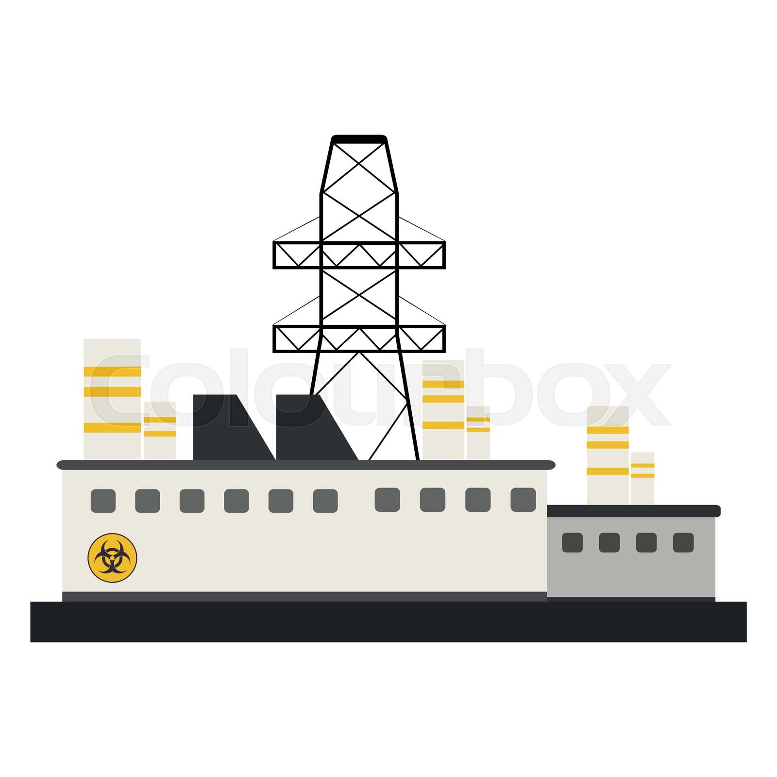 Nuclear plant building | Stock vector | Colourbox