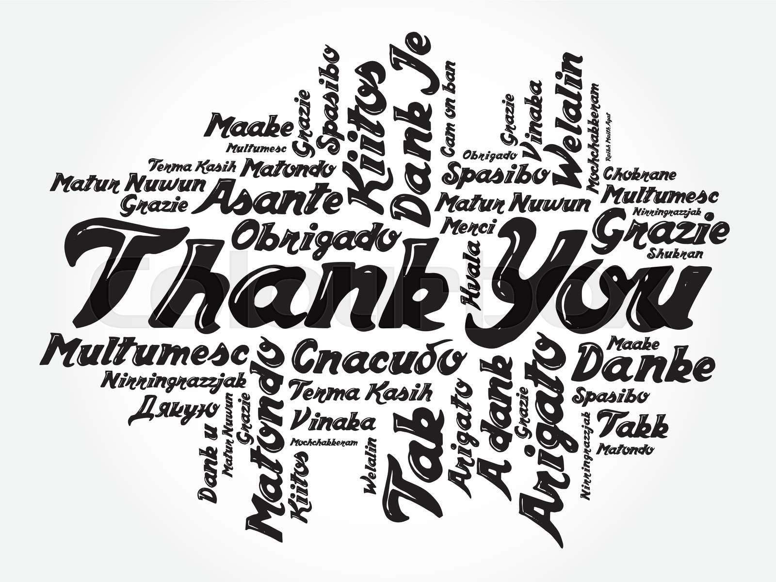 Thank You In Different Languages Black And White