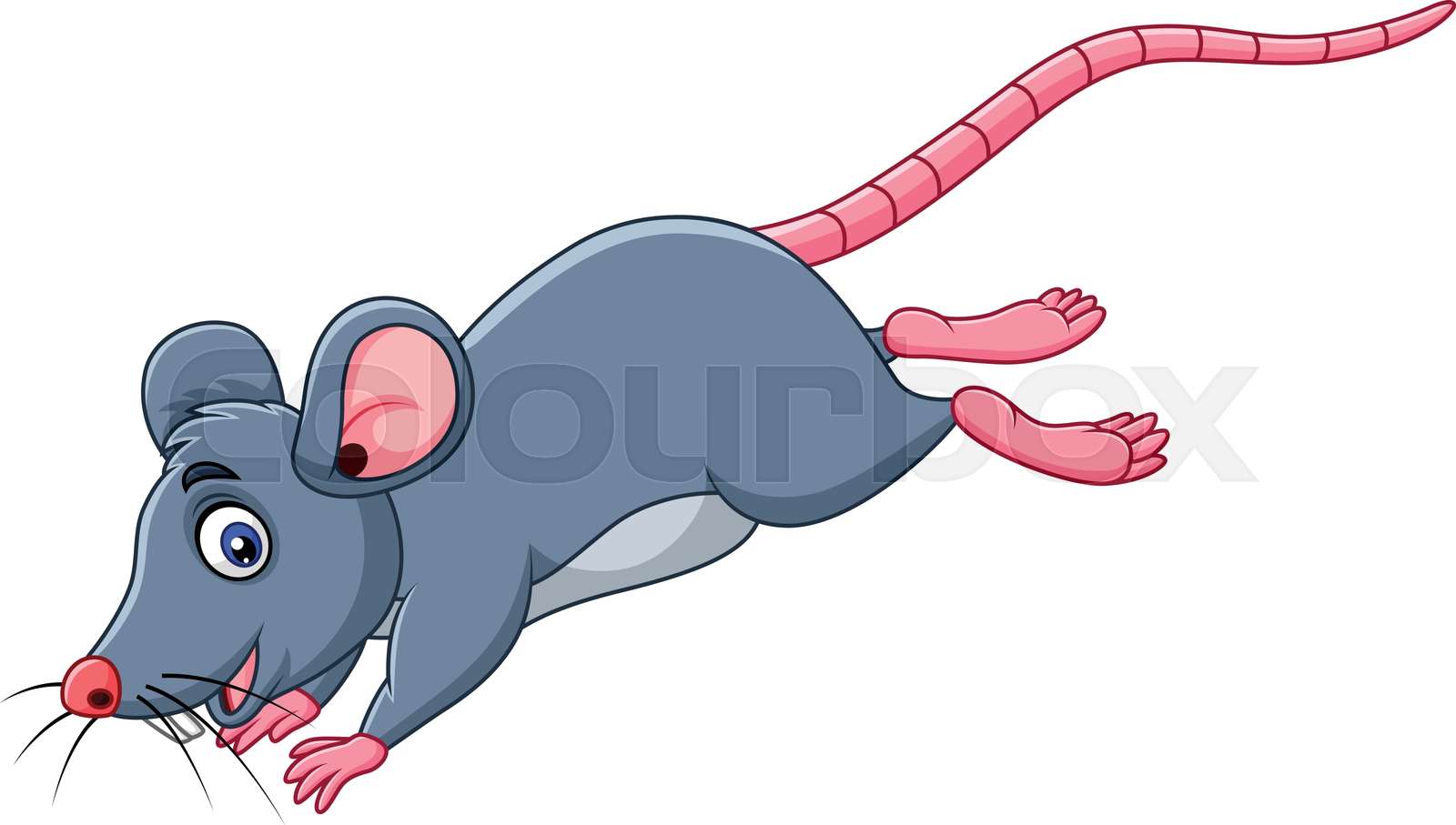Cartoon funny mouse jumping | Stock vector | Colourbox