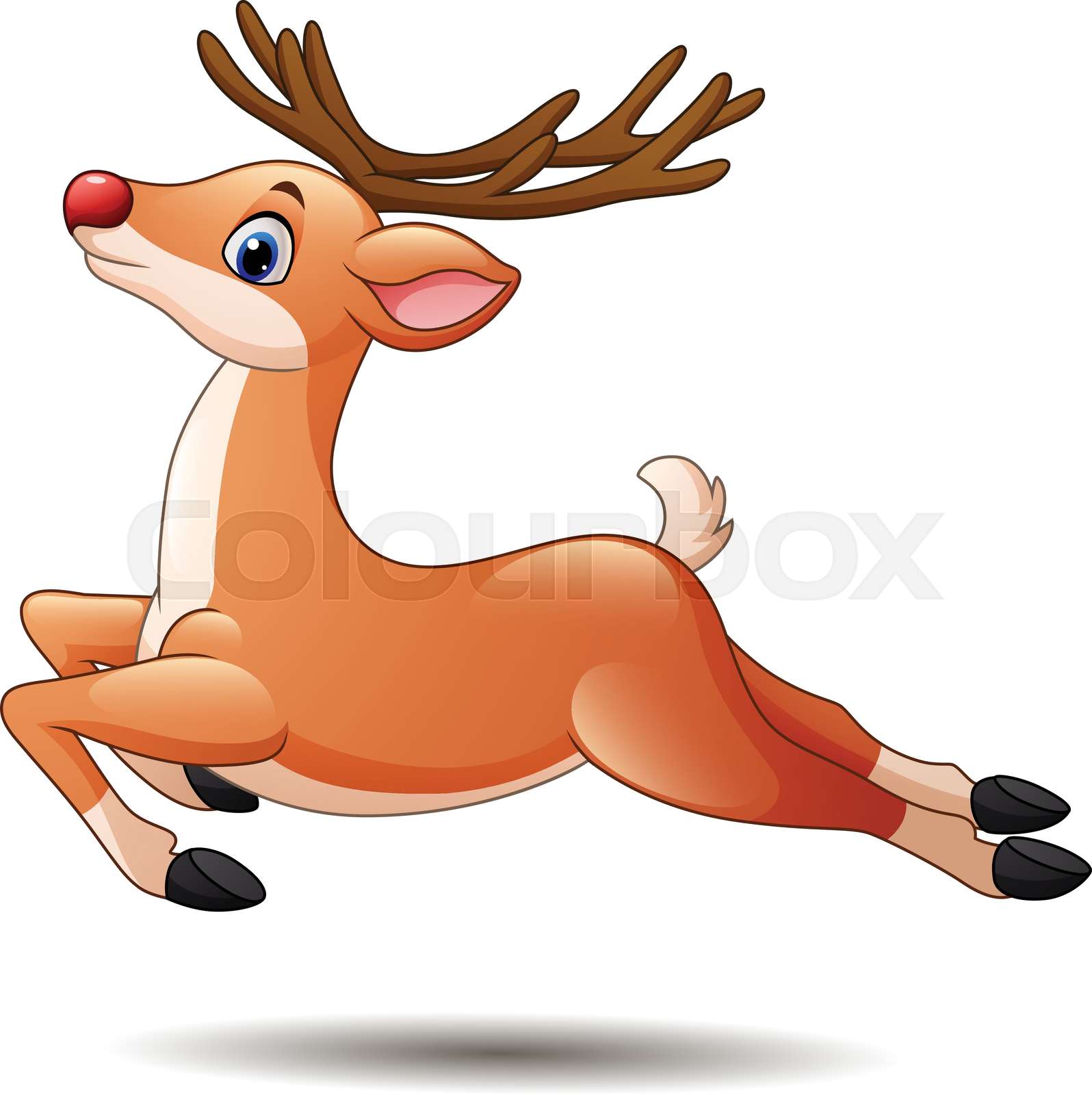 Cartoon deer jumping | Stock vector | Colourbox