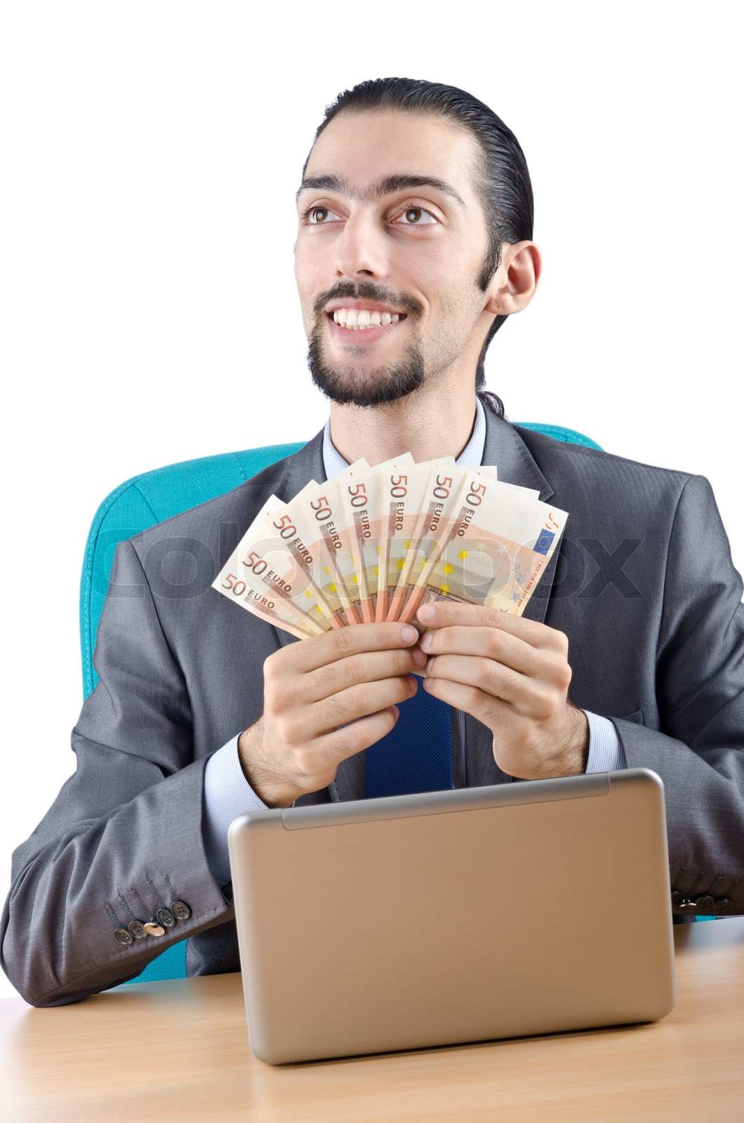 Mann mit Euro-Banknoten | Stock Bild | Colourbox