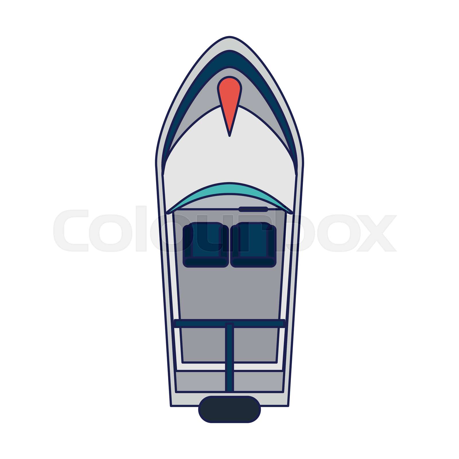 Sea boat topview | Stock vector | Colourbox