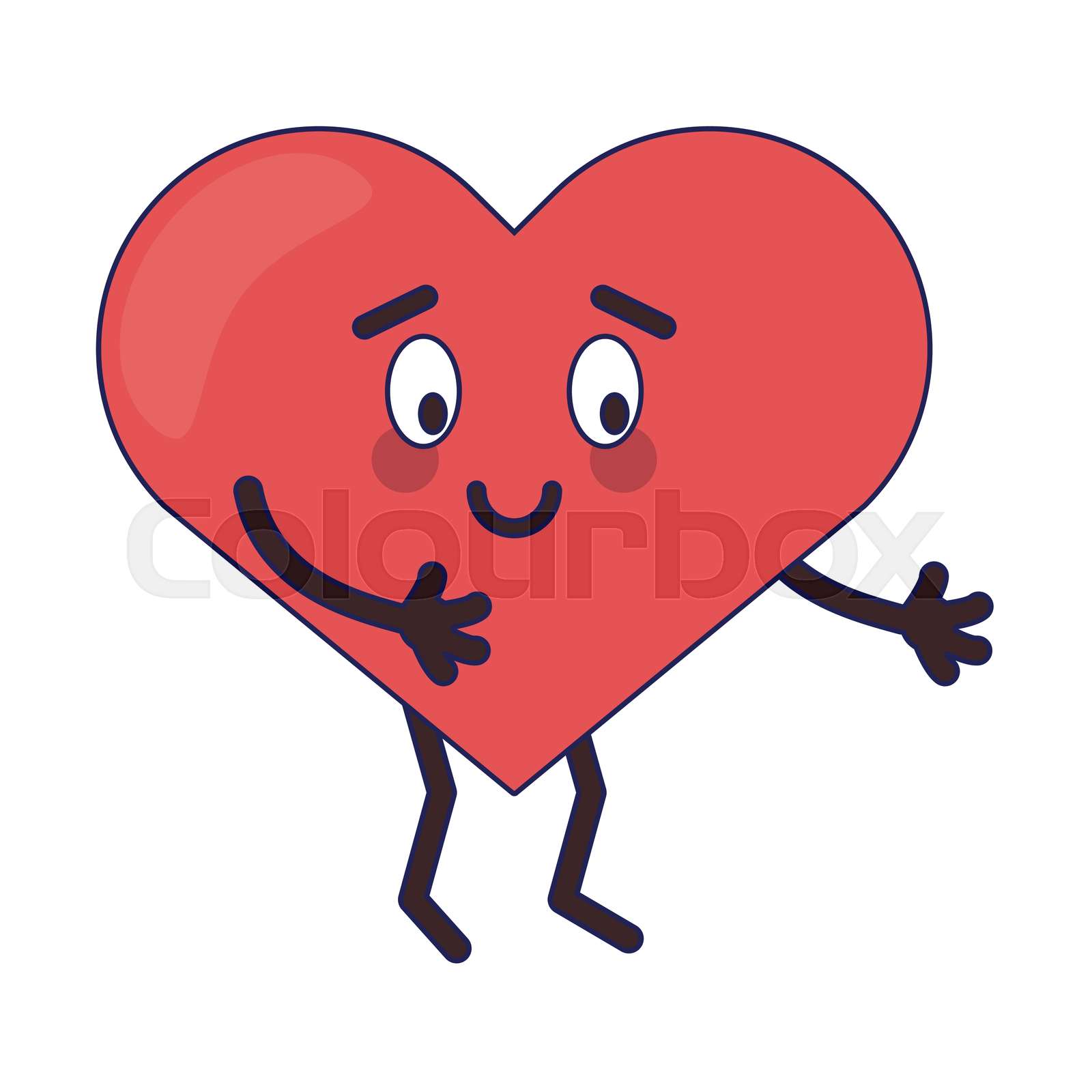 cute heart cartoon | Stock vector | Colourbox