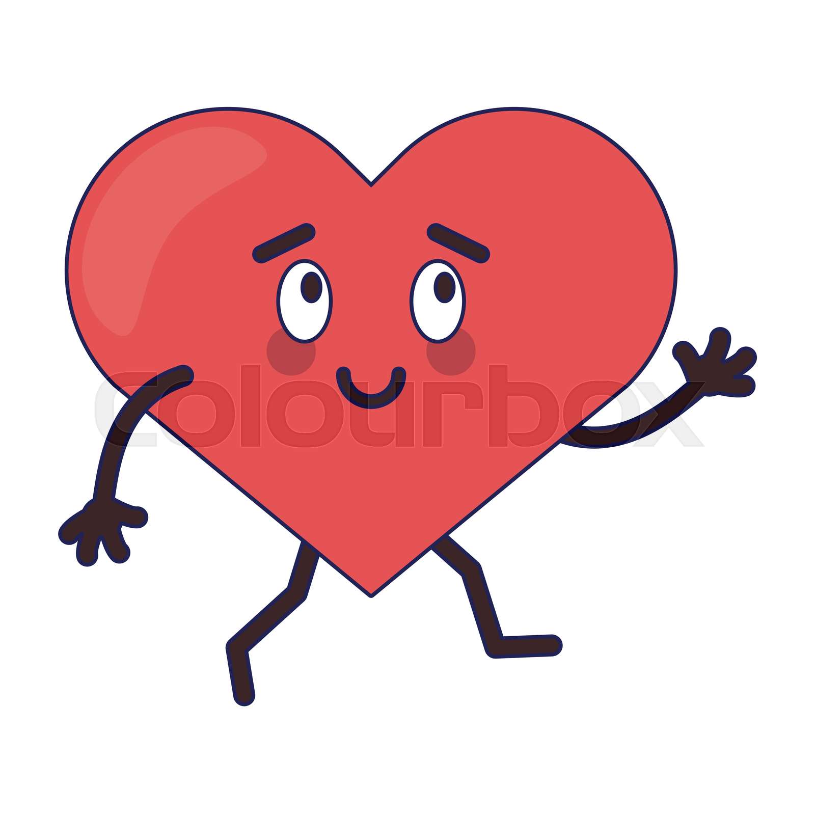 cute heart cartoon | Stock vector | Colourbox