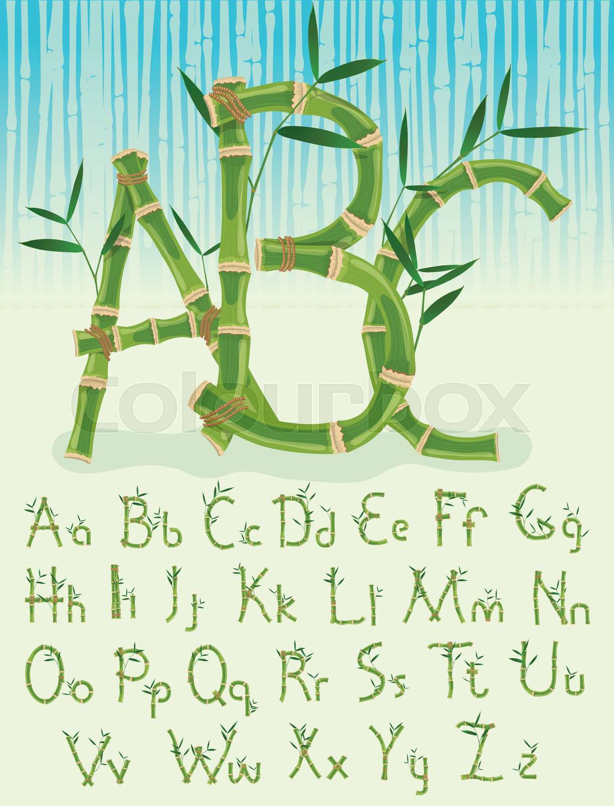 Bamboo eco alphabet | Stock vector | Colourbox