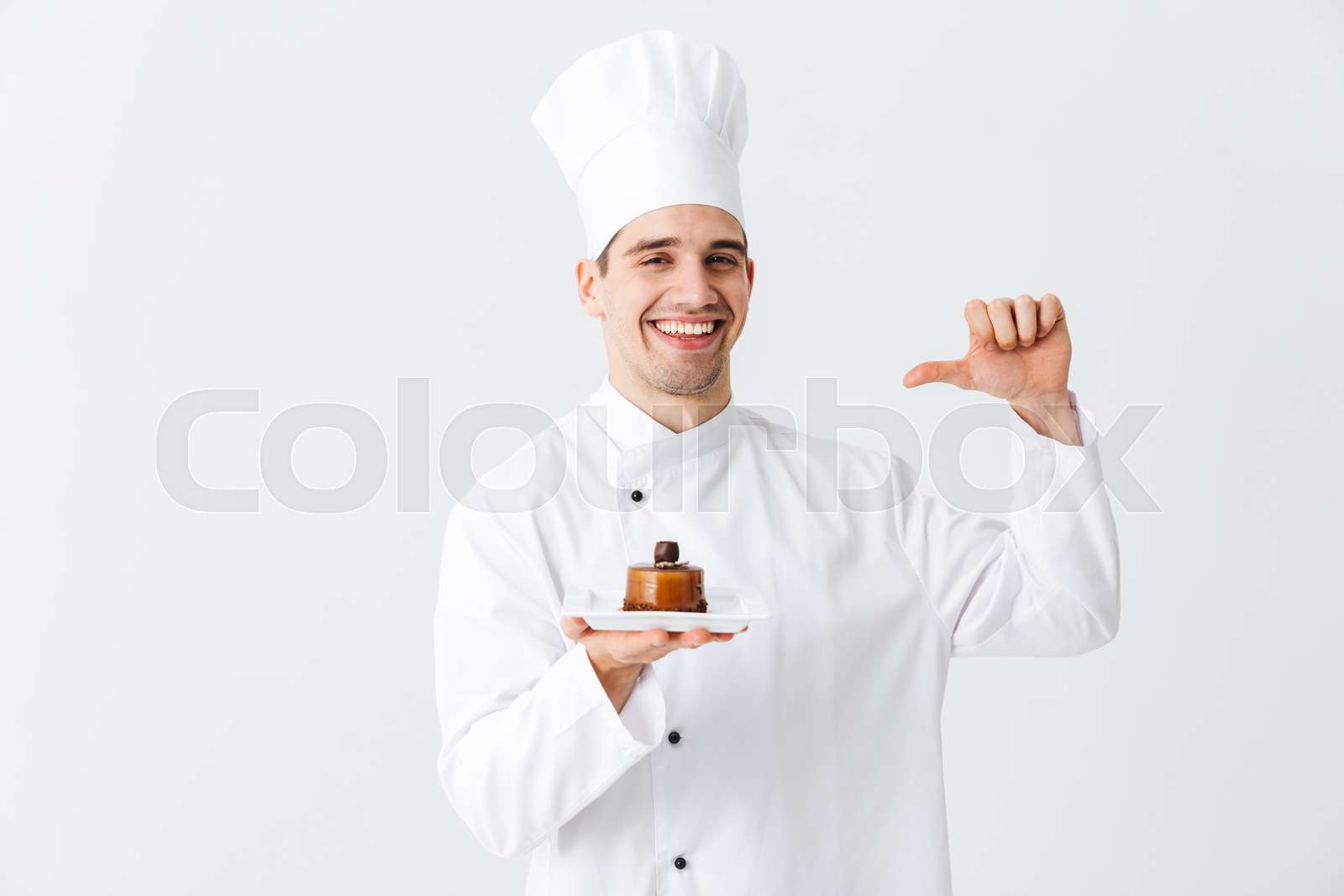 Cheerful man chef cook wearing uniform | Stock image | Colourbox