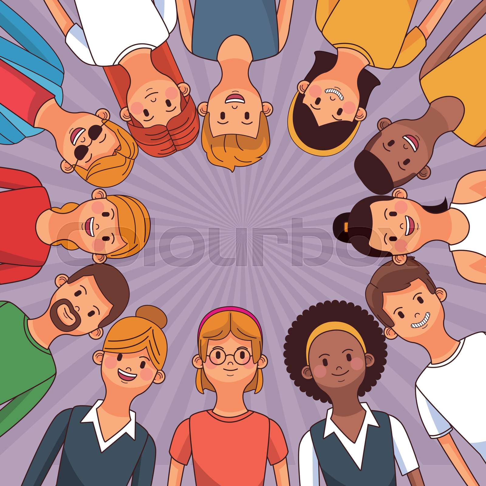 group of friends cartoon | Stock vector | Colourbox