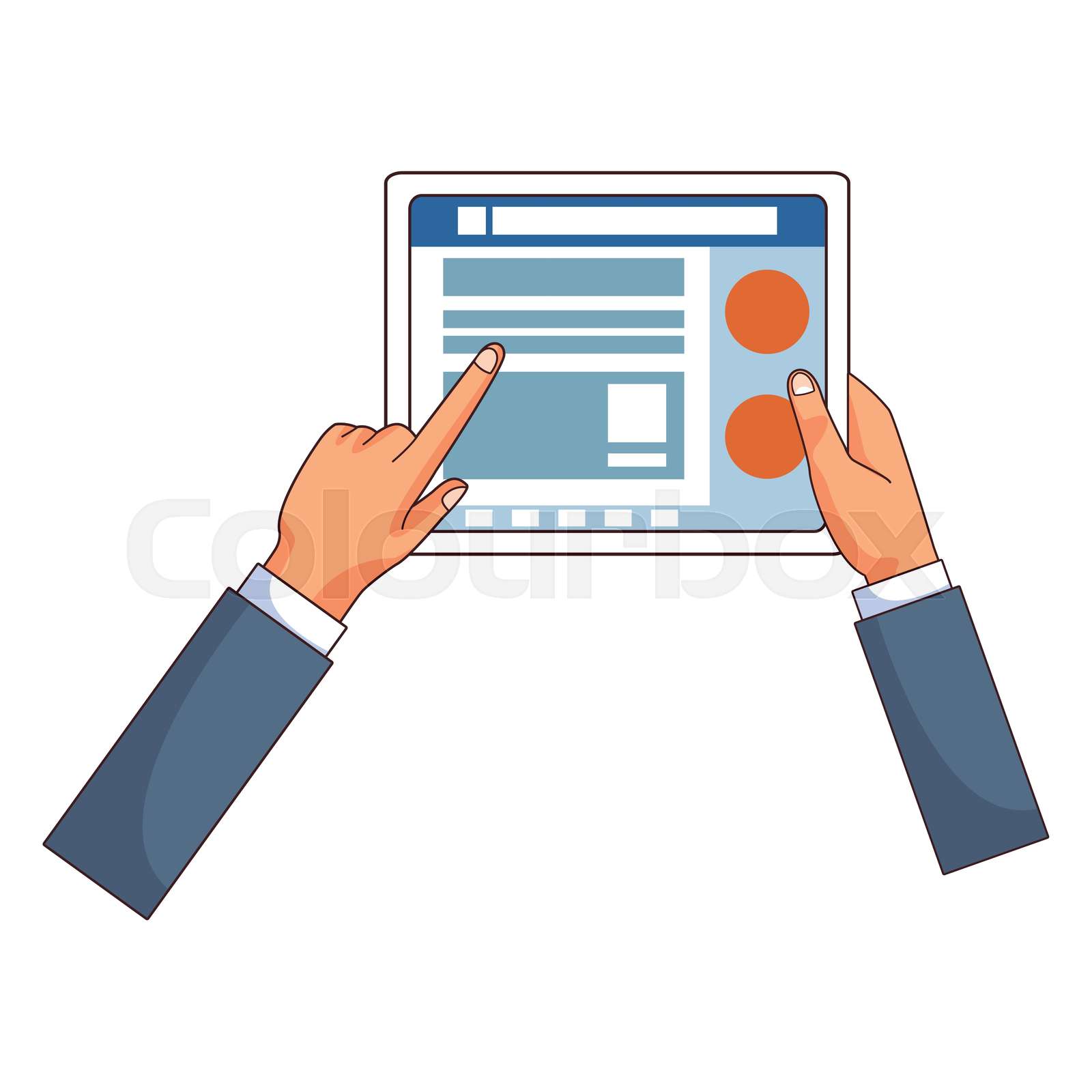 technology tablet cartoon | Stock vector | Colourbox