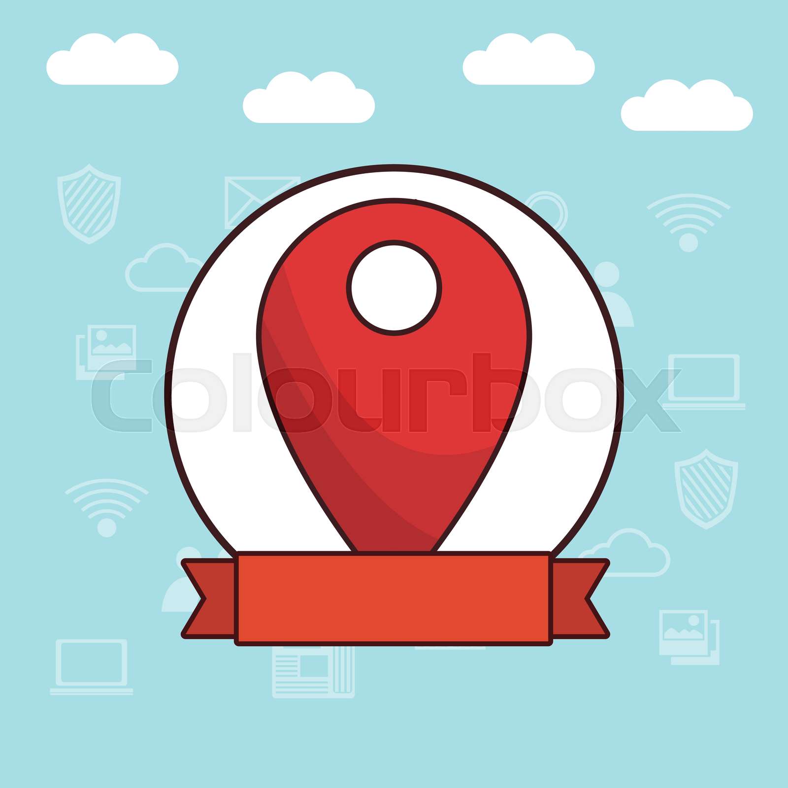 gps location cartoon | Stock vector | Colourbox