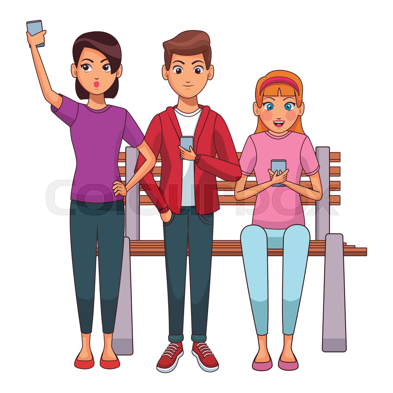 group of friends cartoon | Stock vector | Colourbox