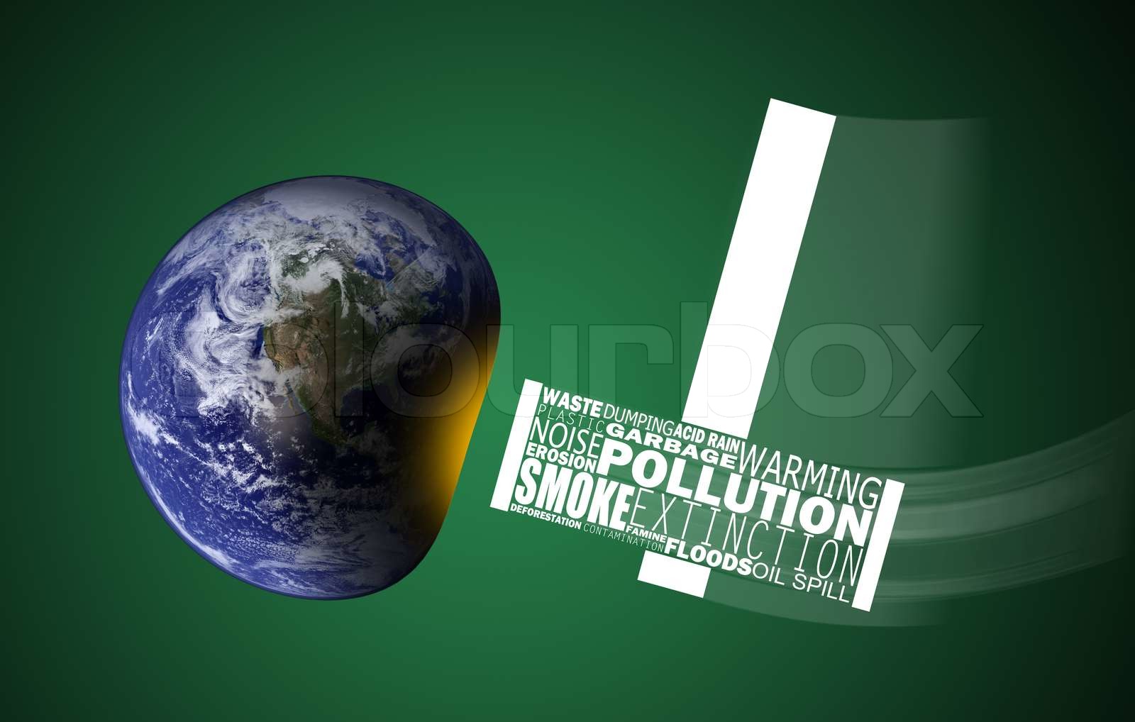 Concept image with earth's environmental problems | Stock image | Colourbox