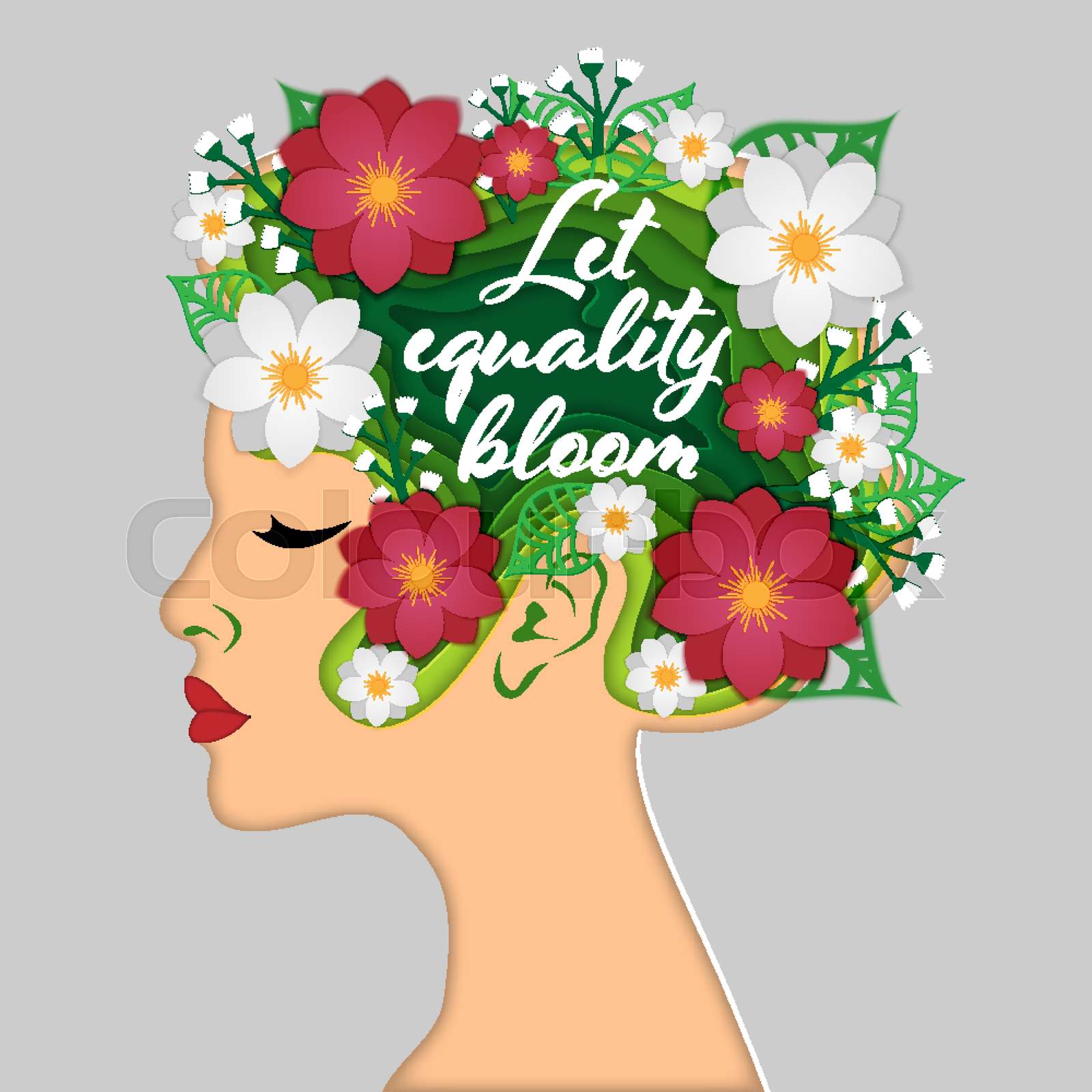 Slogan Let equality bloom. Empowerment concept.Women empowerment ...