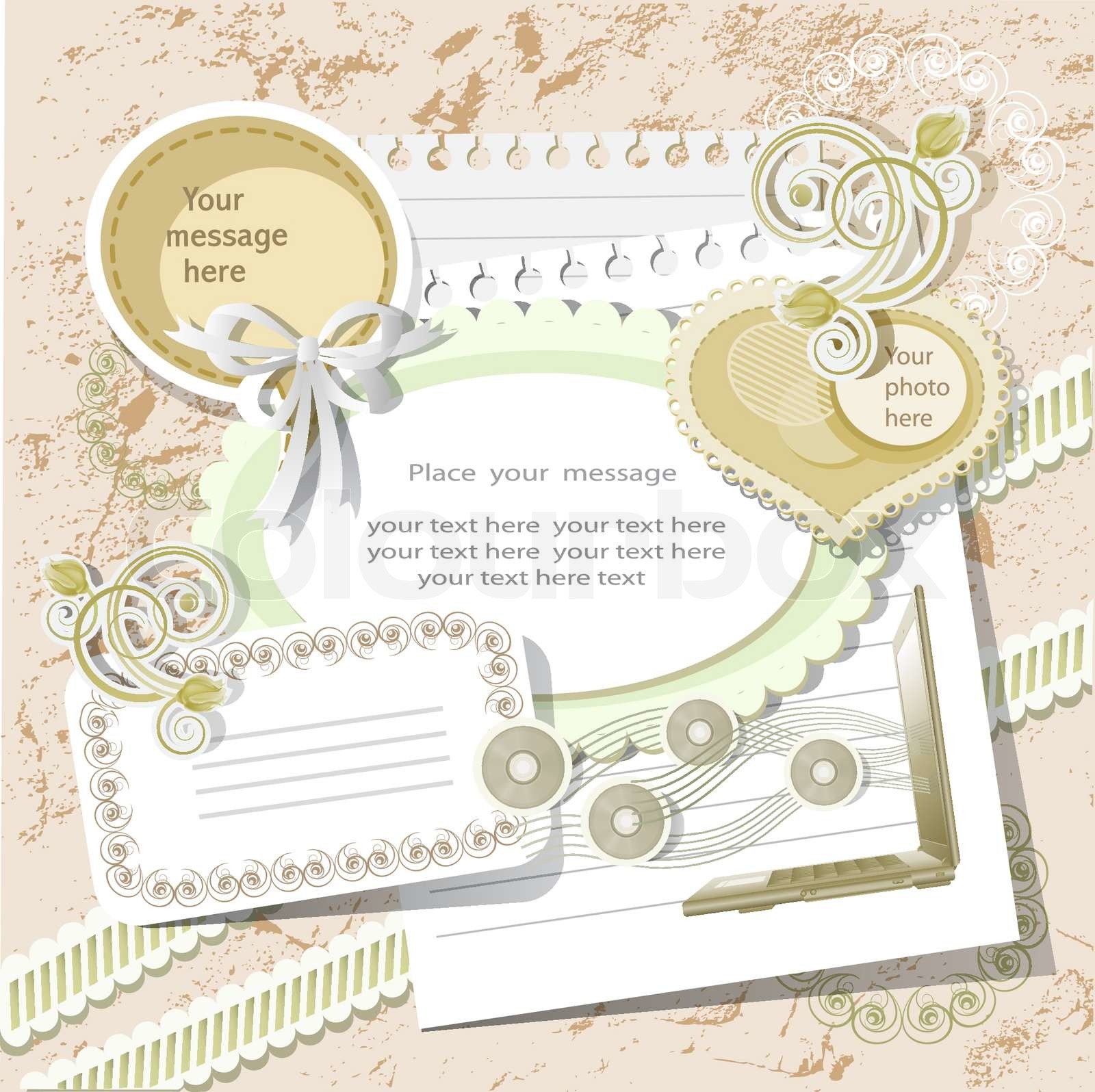 Scrapbook background in vintage stile | Stock vector | Colourbox