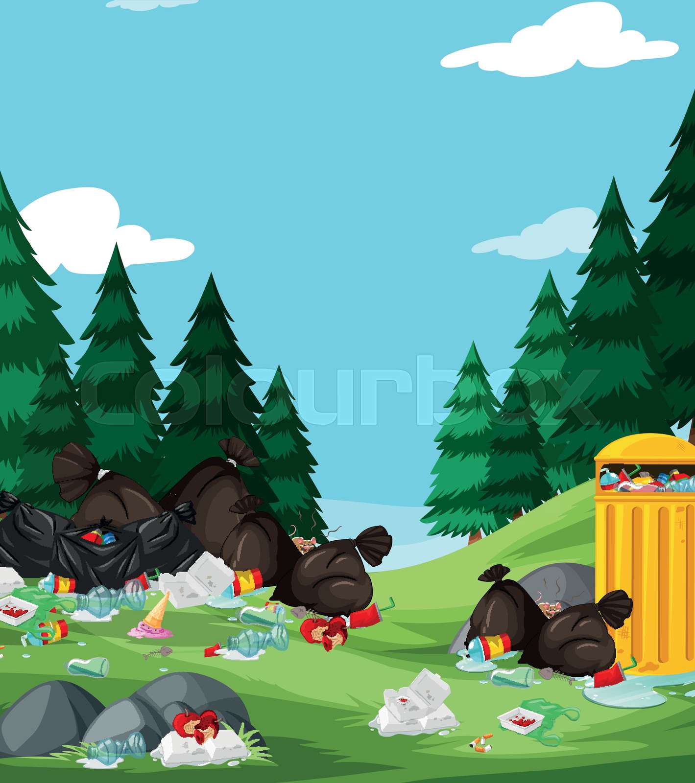 Litter in the park | Stock vector | Colourbox