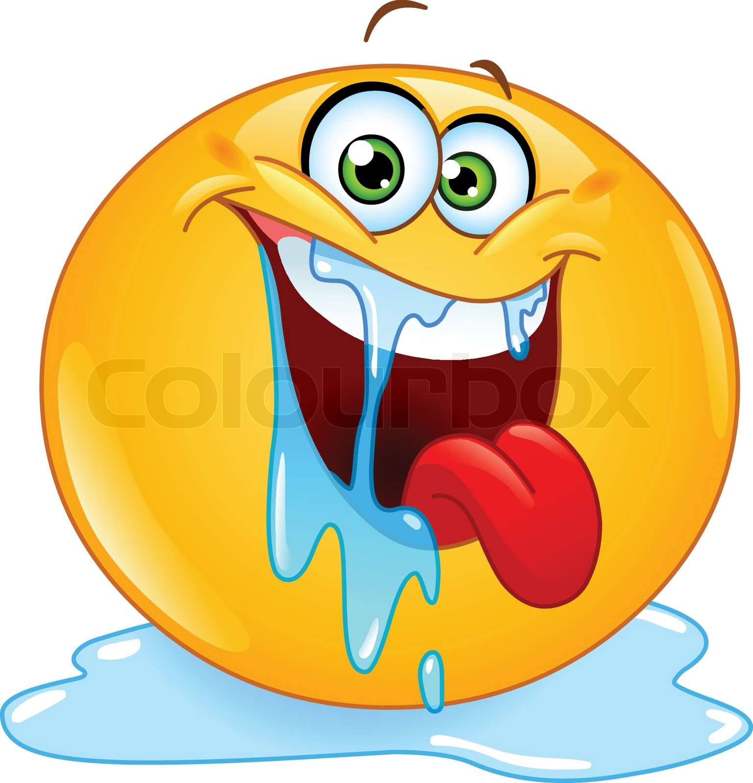Drooling emoticon | Stock vector | Colourbox