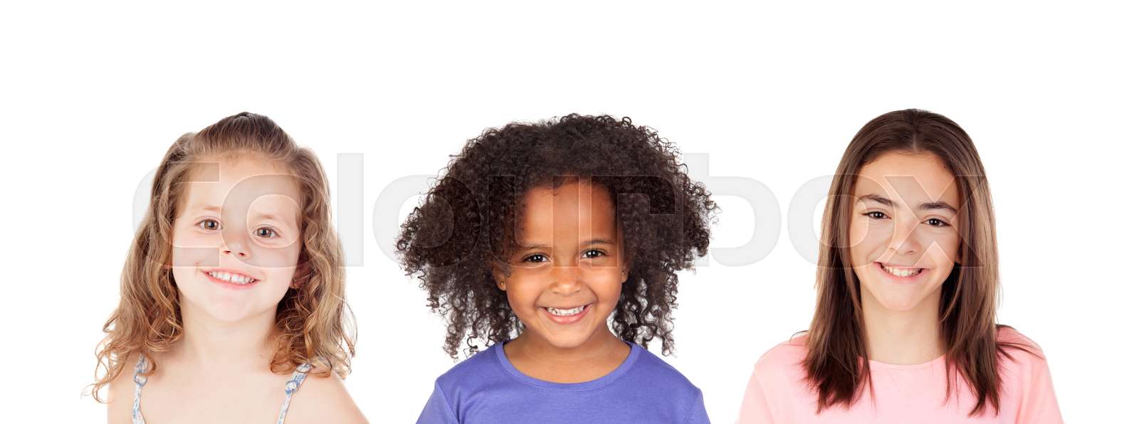 Three smiling children | Stock image | Colourbox