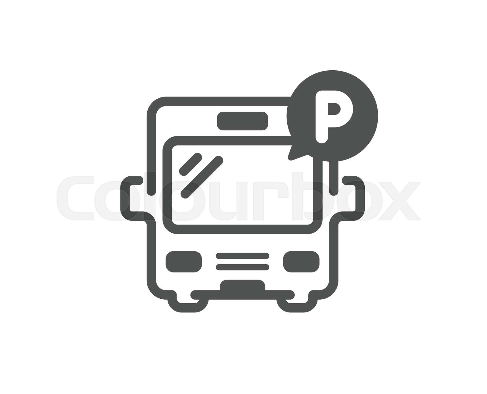 Bus parking icon. Auto park sign. Vector | Stock vector | Colourbox
