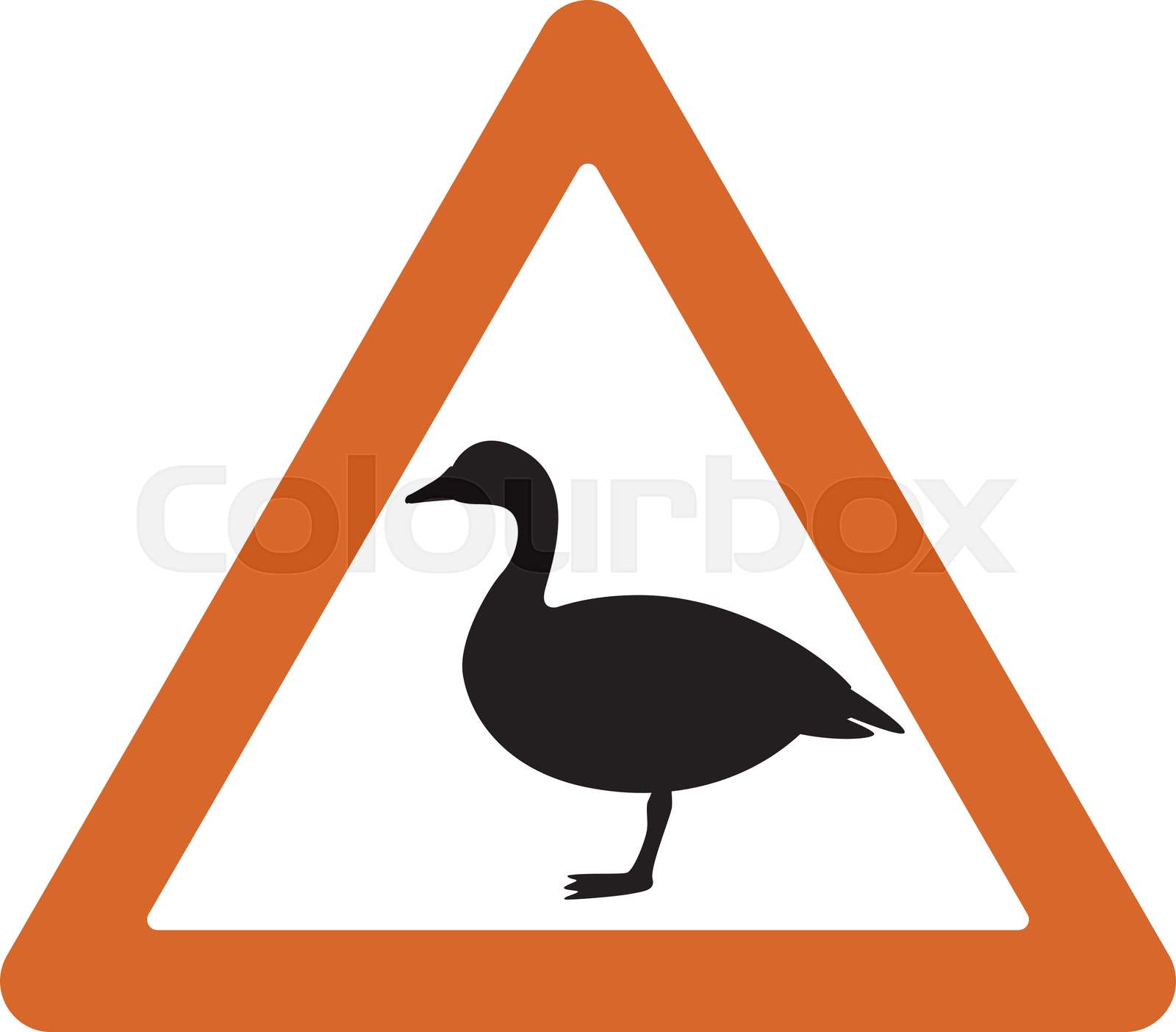 road sign, goose | Stock vector | Colourbox