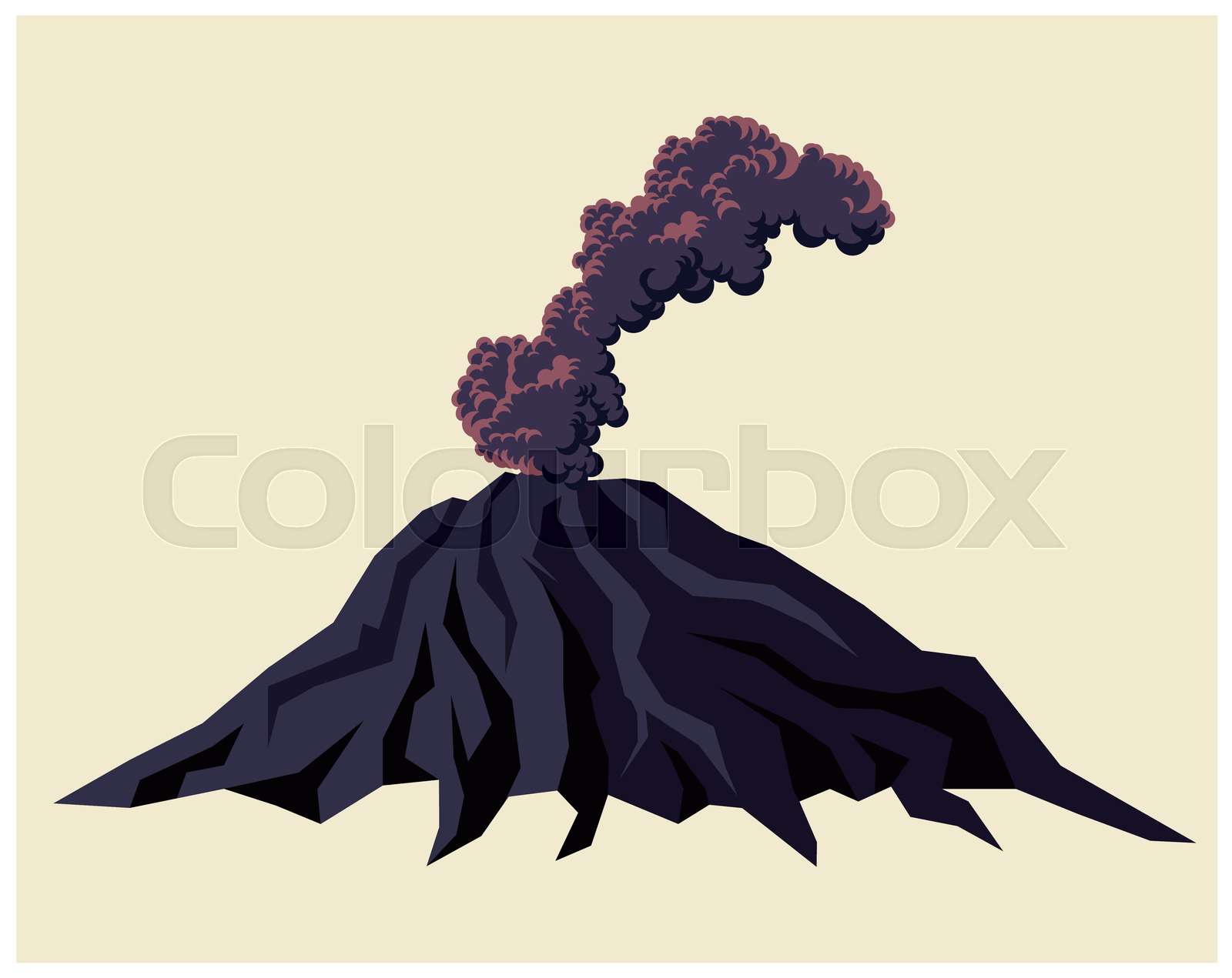 Smoking volcano | Stock vector | Colourbox