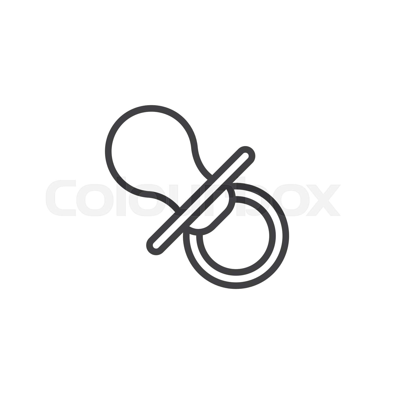 Baby With Pacifier Outline