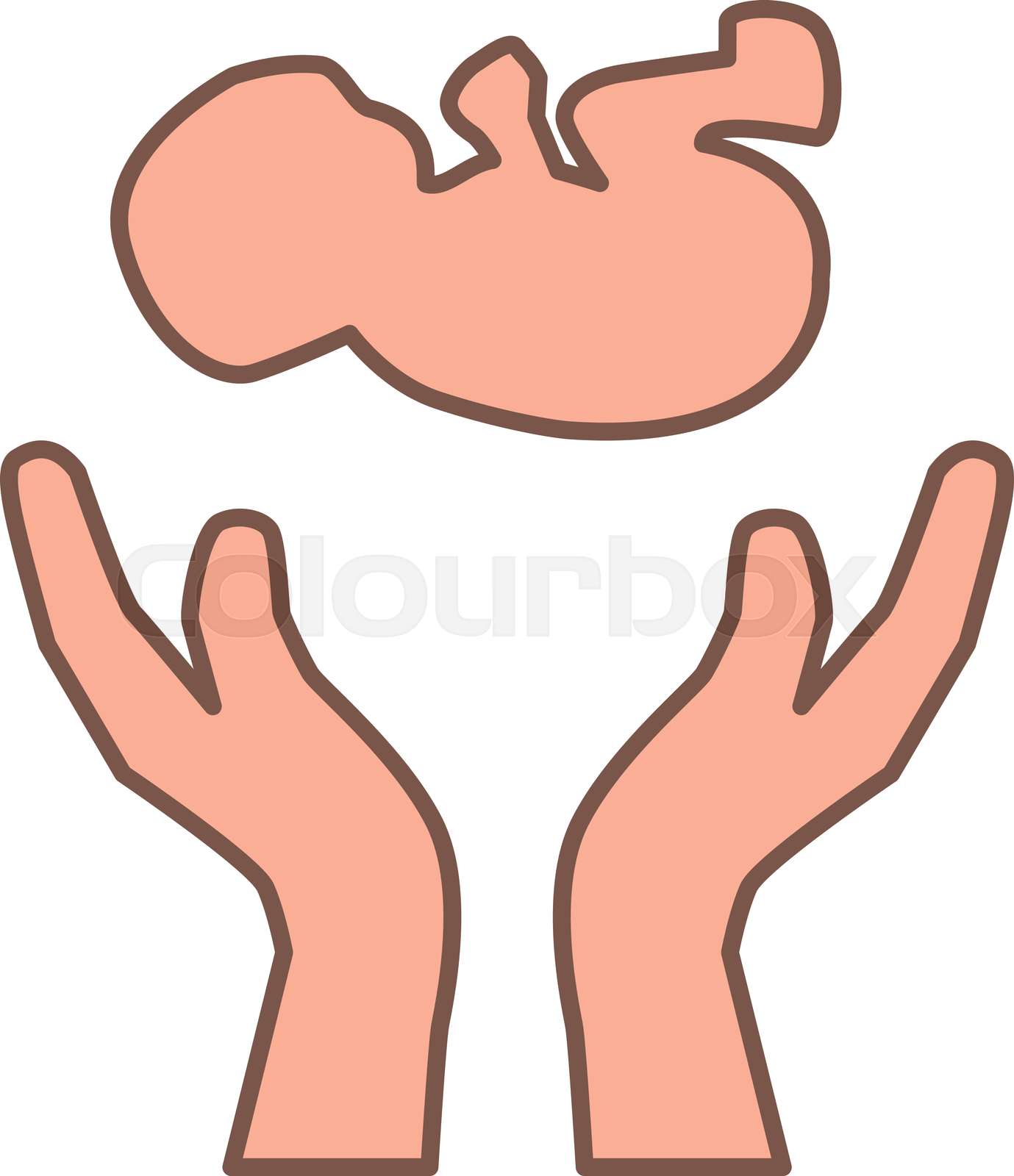 Hands holding newborn child | Stock vector | Colourbox